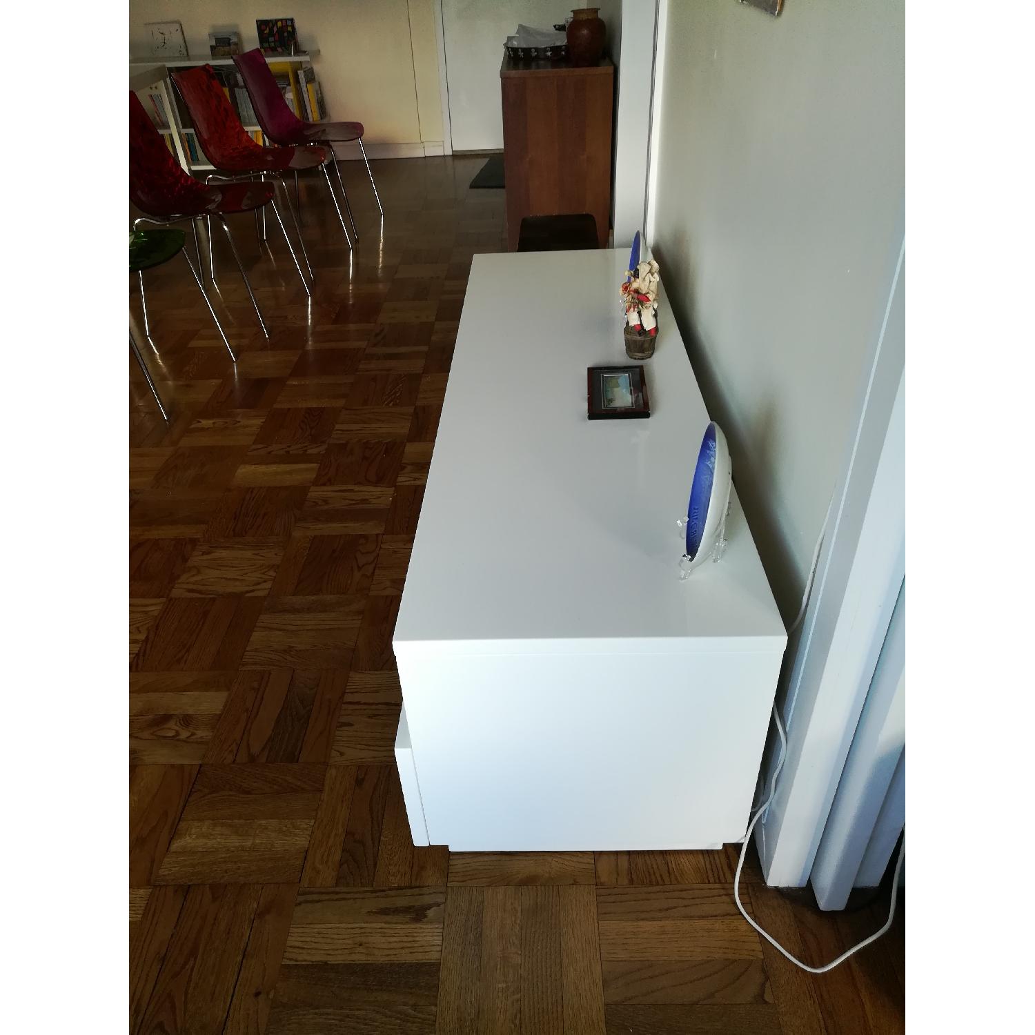 CB2 Chill White Media Console - AptDeco