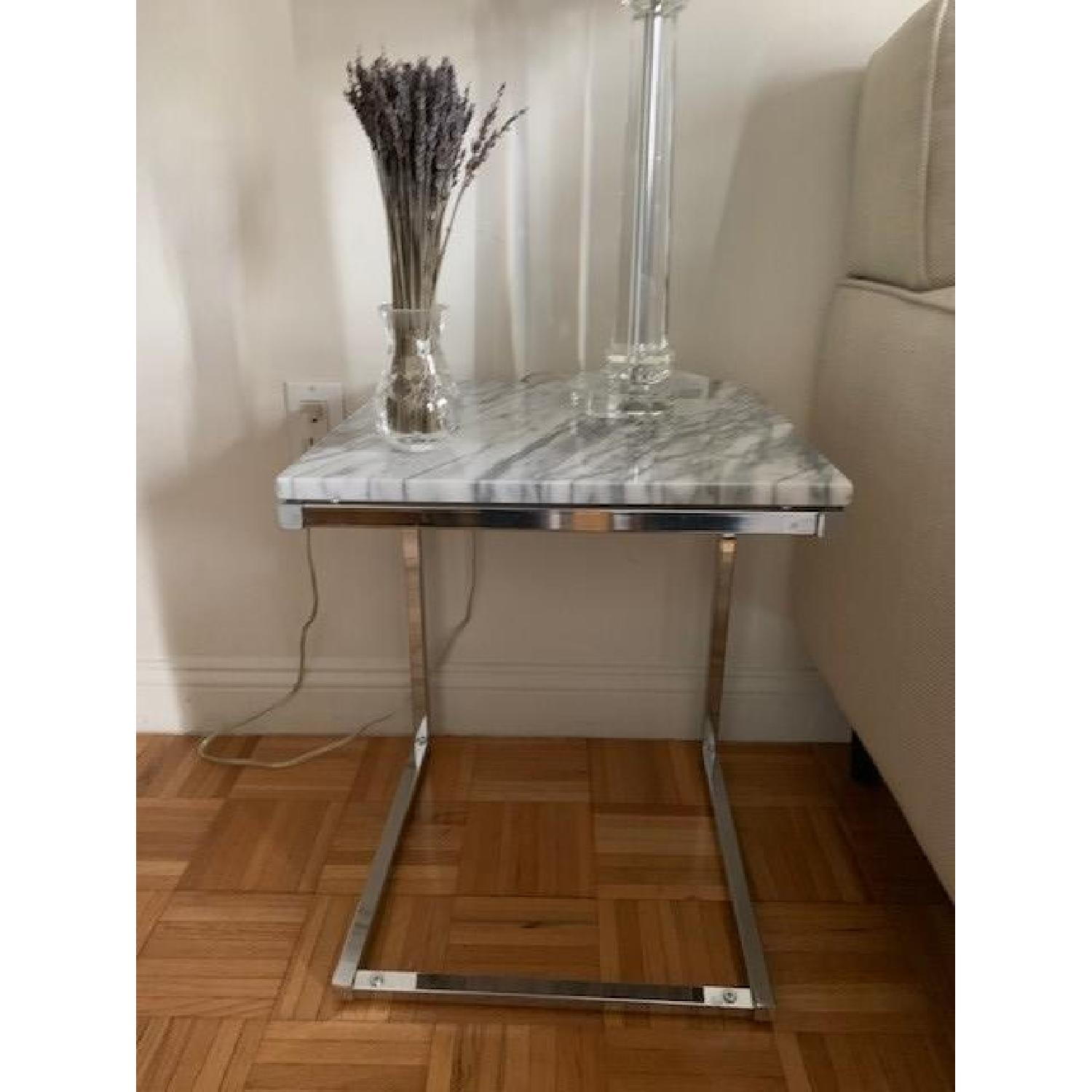 CB2 Smart Marble Top C Tables - AptDeco