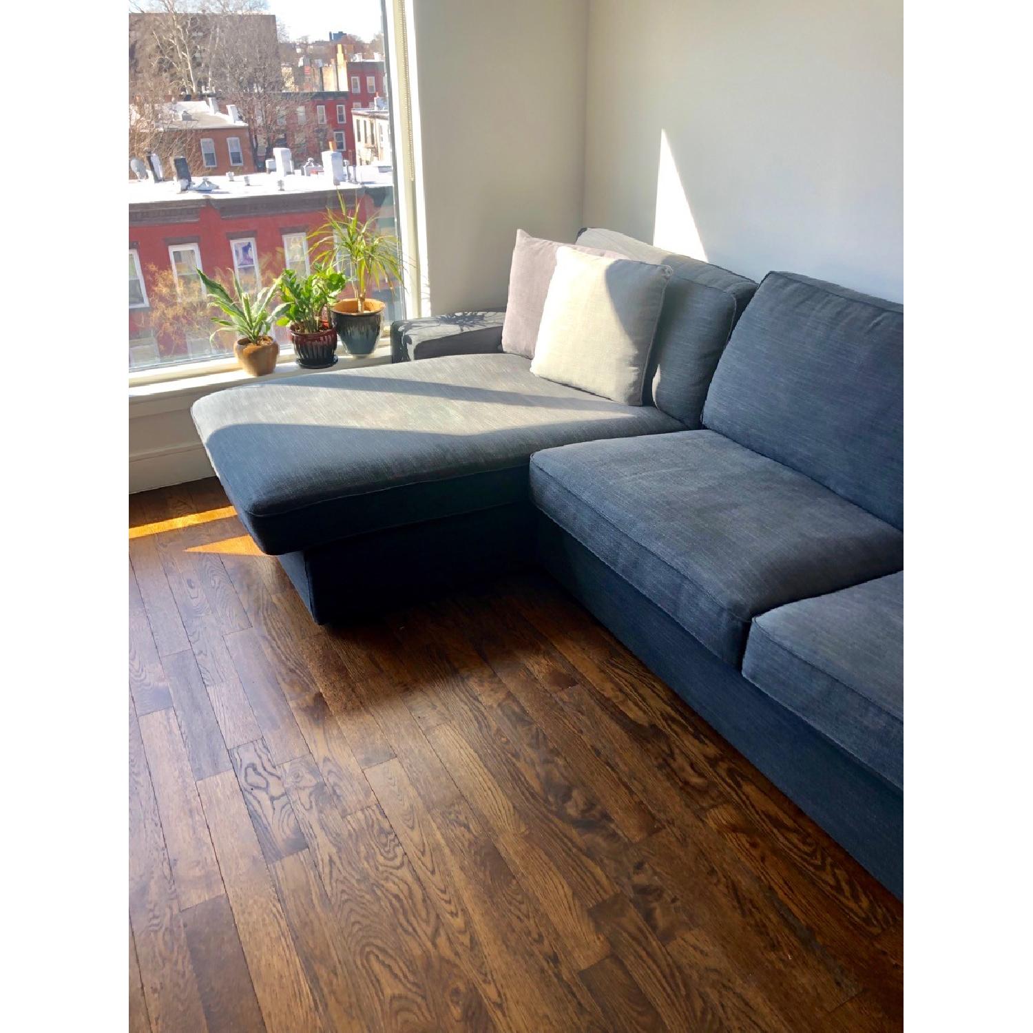 Ikea Kivik Grey Sectional Sofa w/ Chaise - AptDeco