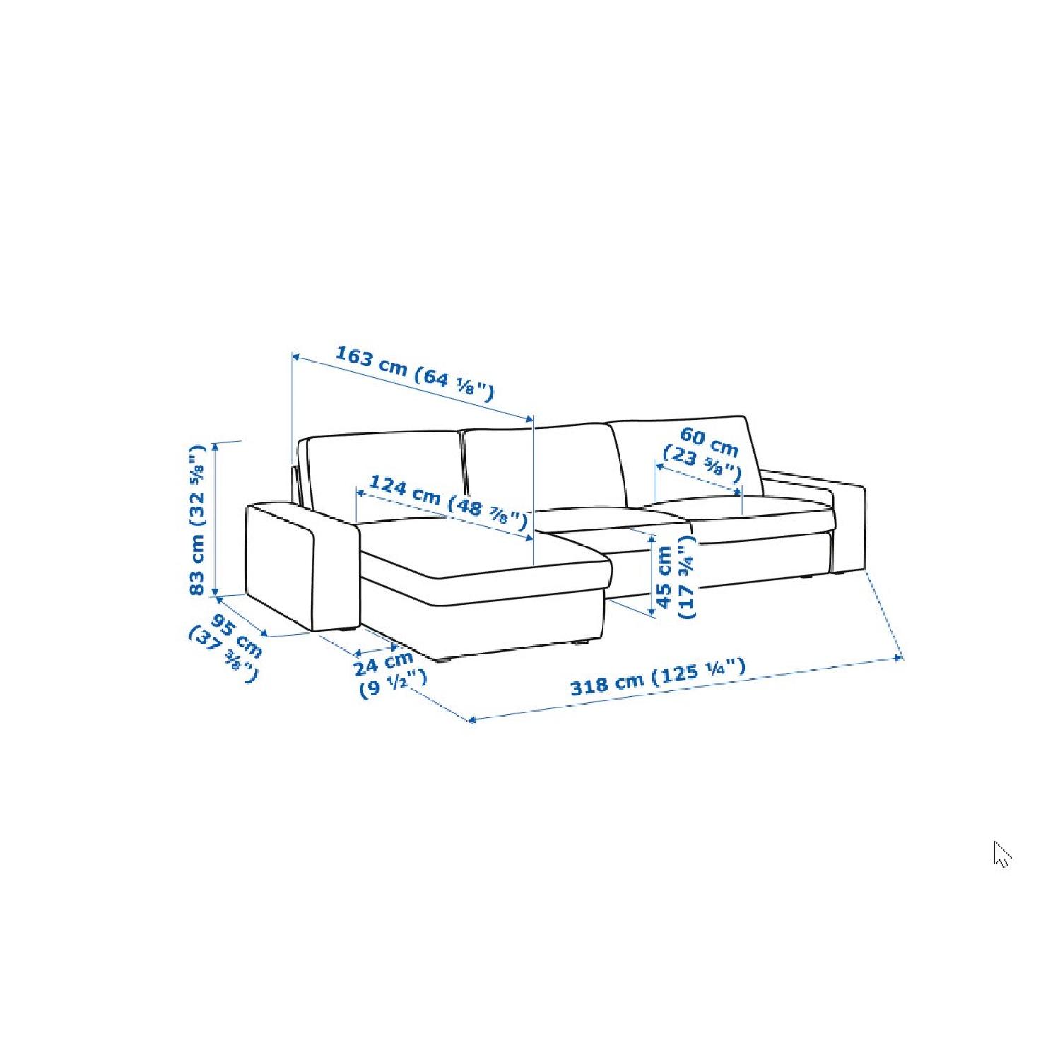 Ikea Kivik Grey Sectional Sofa w/ Chaise - AptDeco