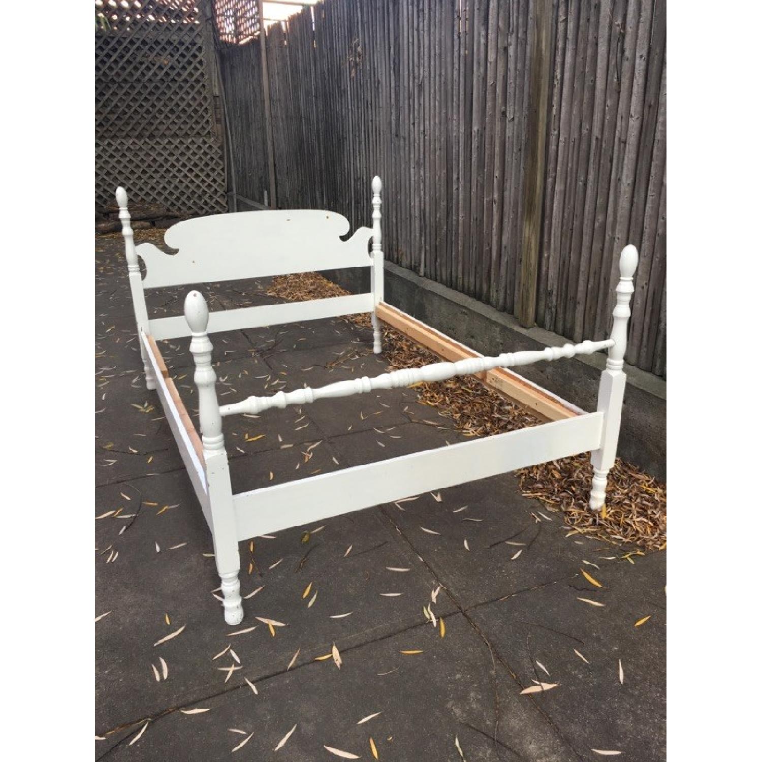 Antique Solid Wood Full-Size Bed Frame - AptDeco