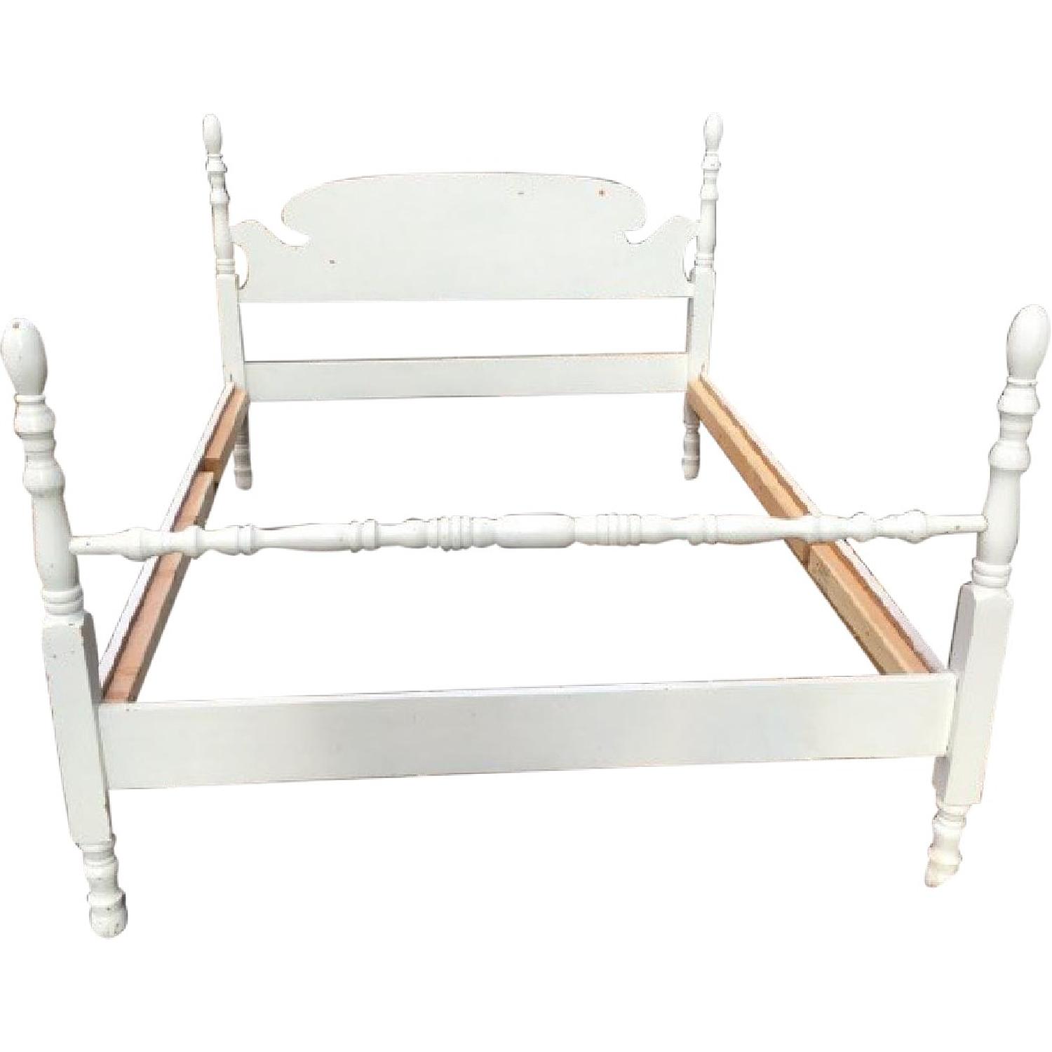 Antique Solid Wood Full-Size Bed Frame - AptDeco