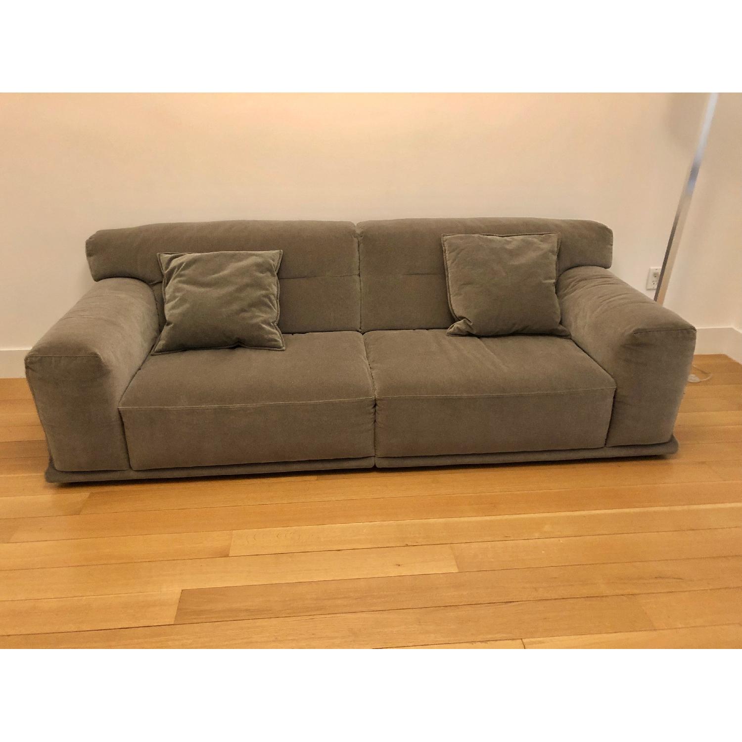 Natuzzi Dorian Grey Fabric Sofa - AptDeco