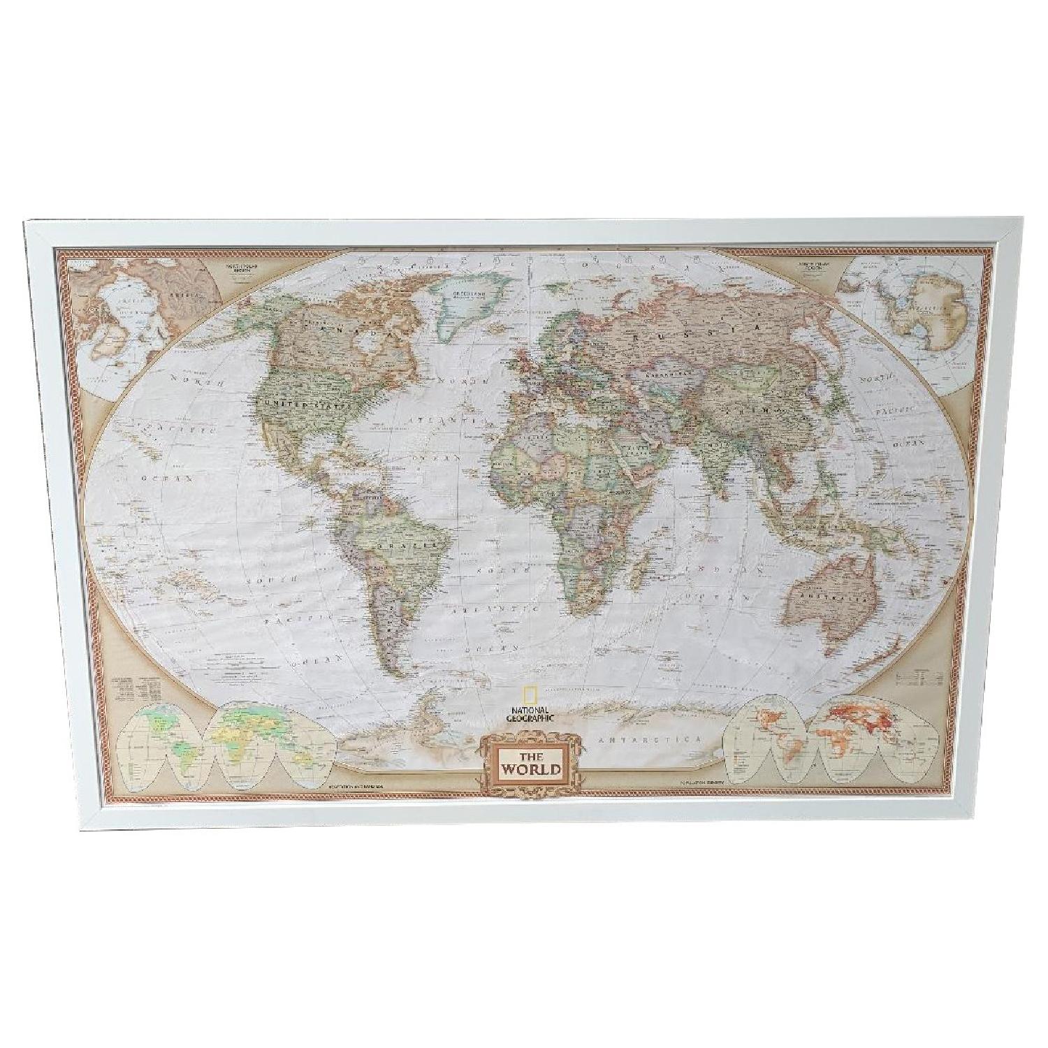 National Geographic Framed World Map - AptDeco