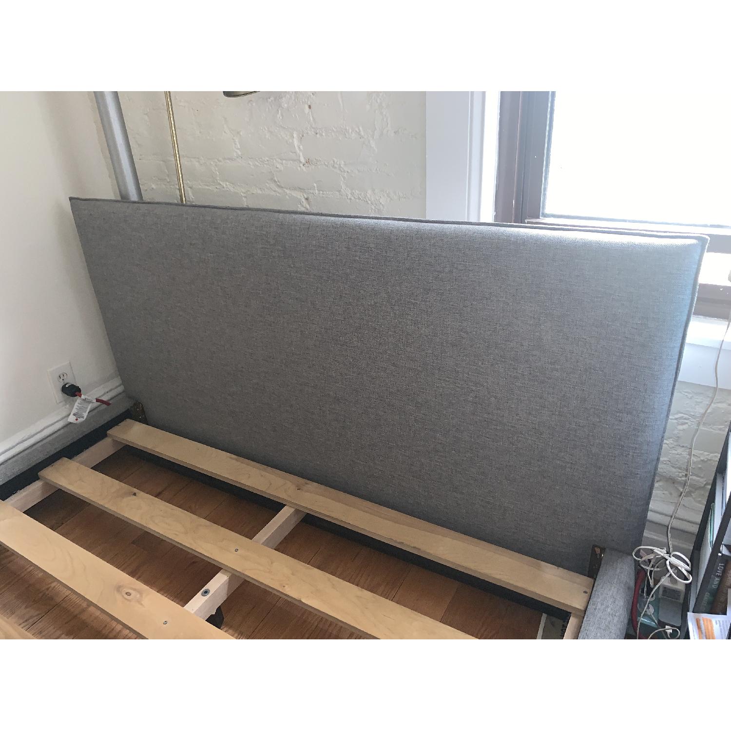 CB2 Facade Grey Queen Bed Frame - AptDeco