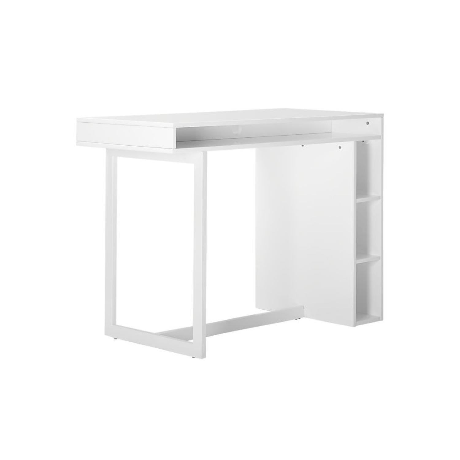 CB2 Public White Counter Height Table/Desk - AptDeco