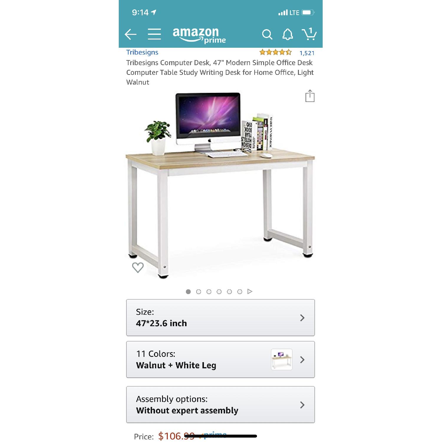 Tribesigns Computer Desk in Light Walnut - AptDeco