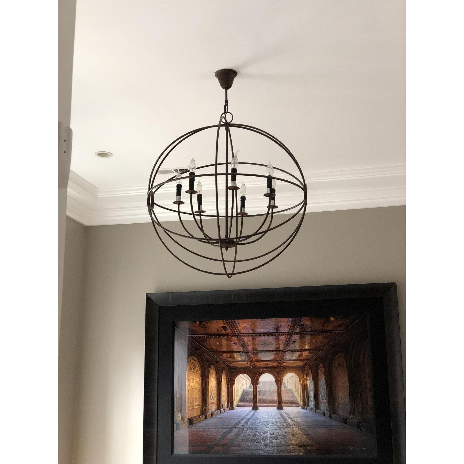 Restoration Hardware Rustic Iron Orb Chandelier - AptDeco