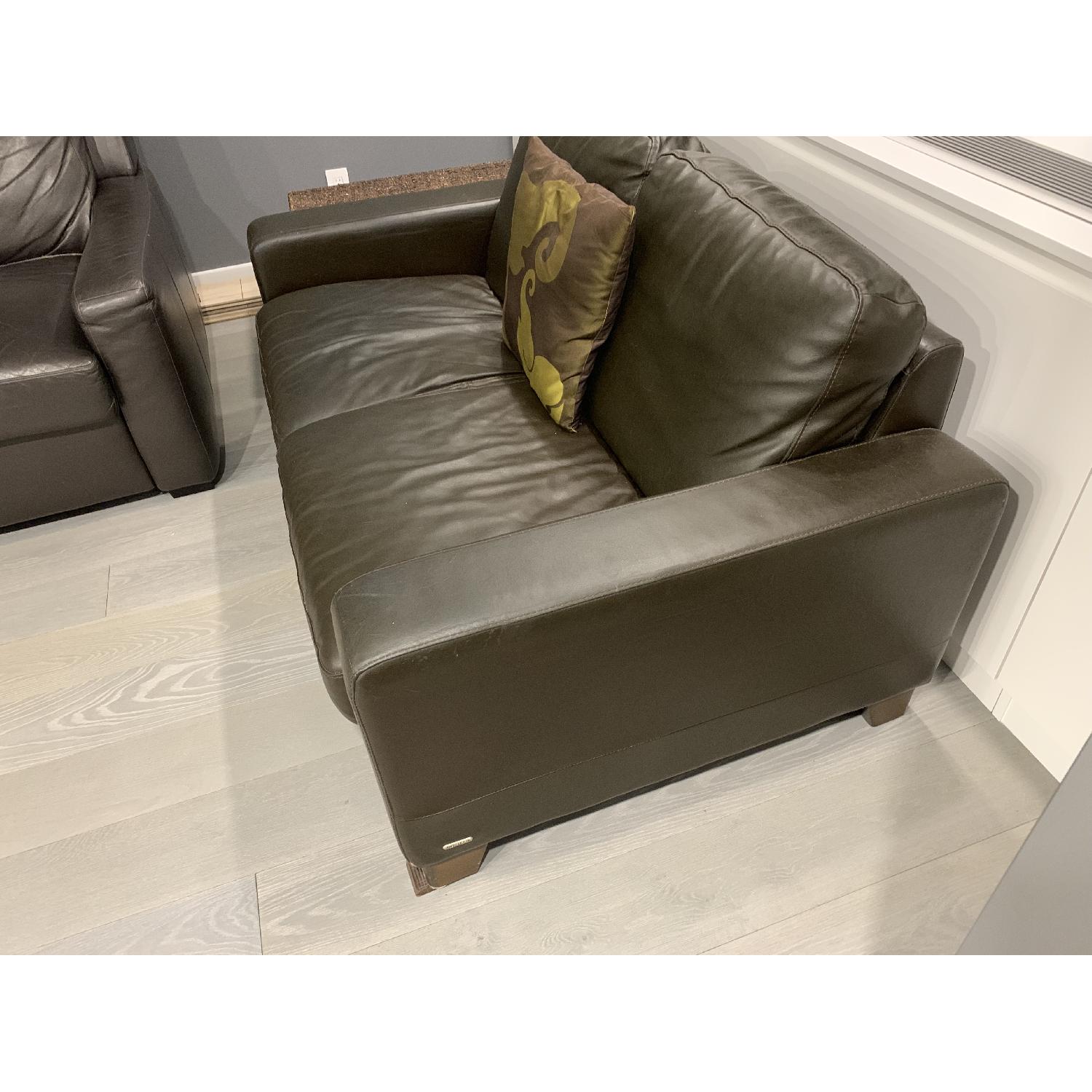 Natuzzi Chocolate Loveseat - AptDeco