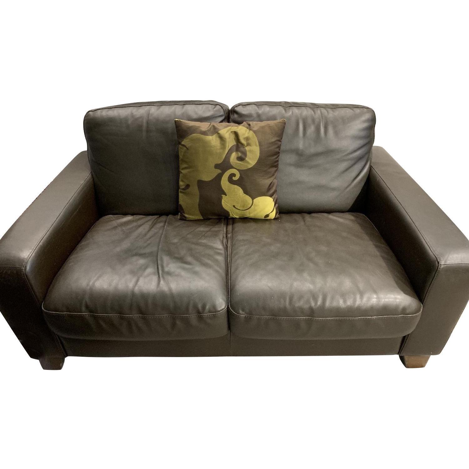 Natuzzi Chocolate Loveseat - AptDeco