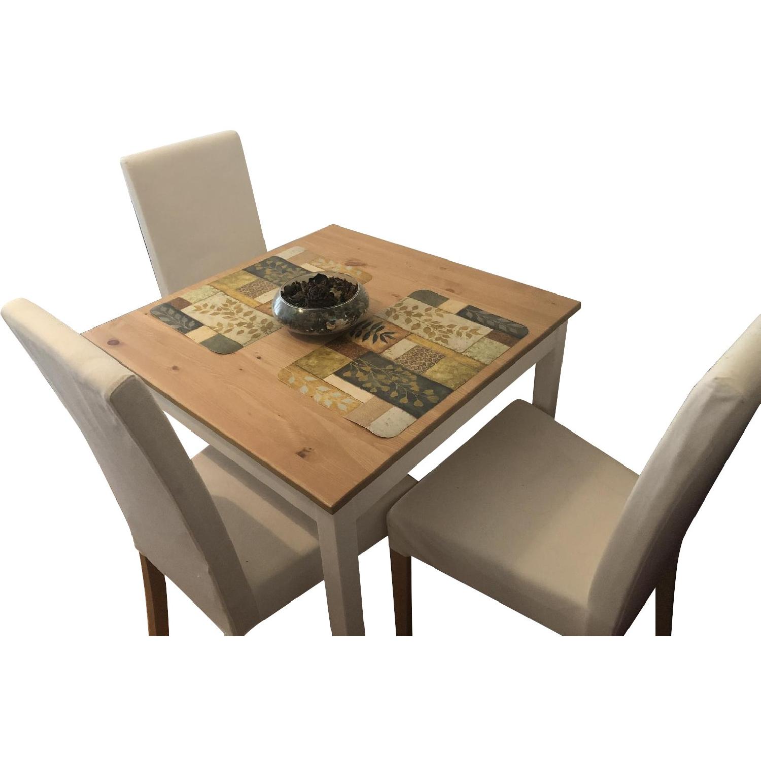 Ikea Lerhamn Dining Table w/ 3 Chairs - AptDeco