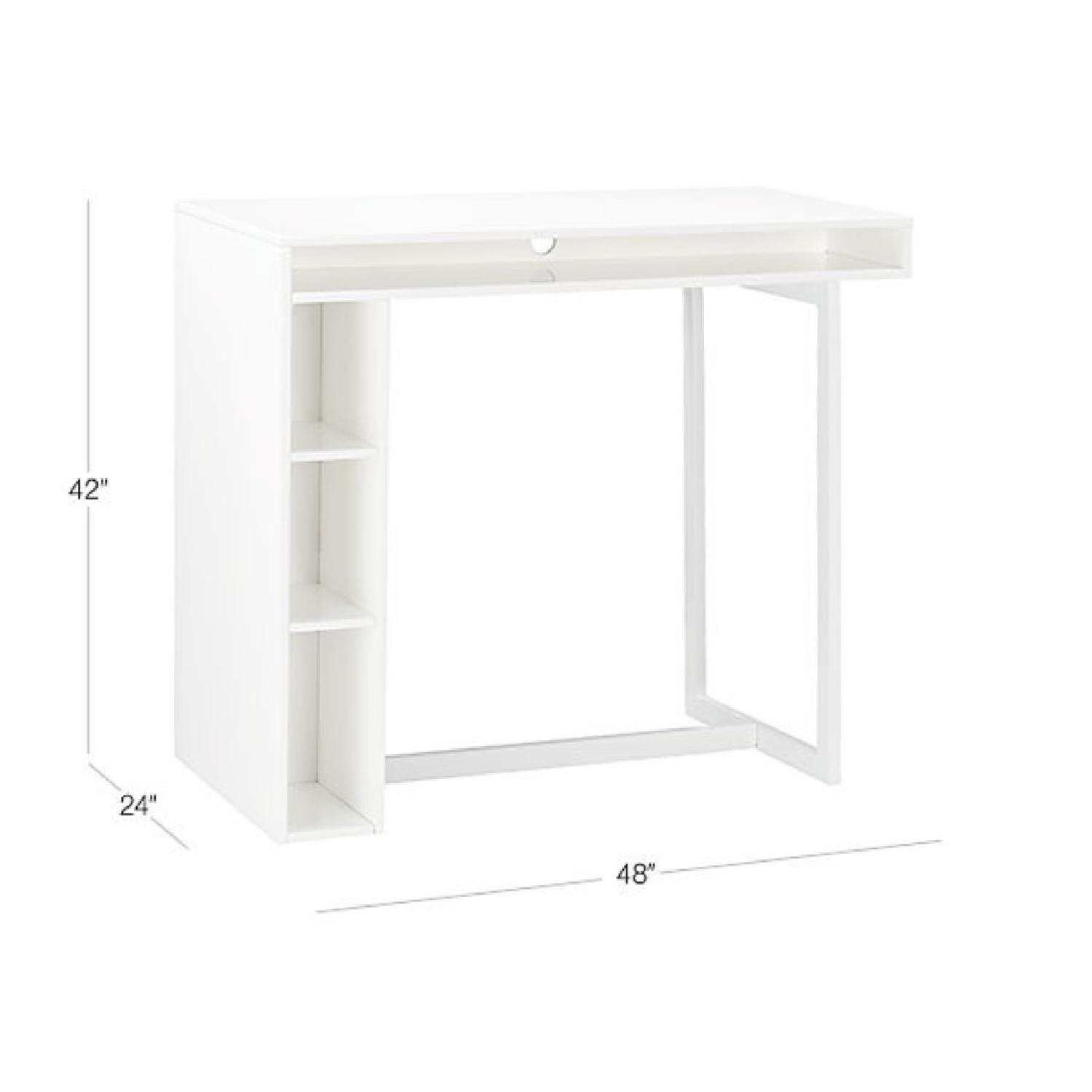 CB2 Public White Counter Height Table/Desk - AptDeco
