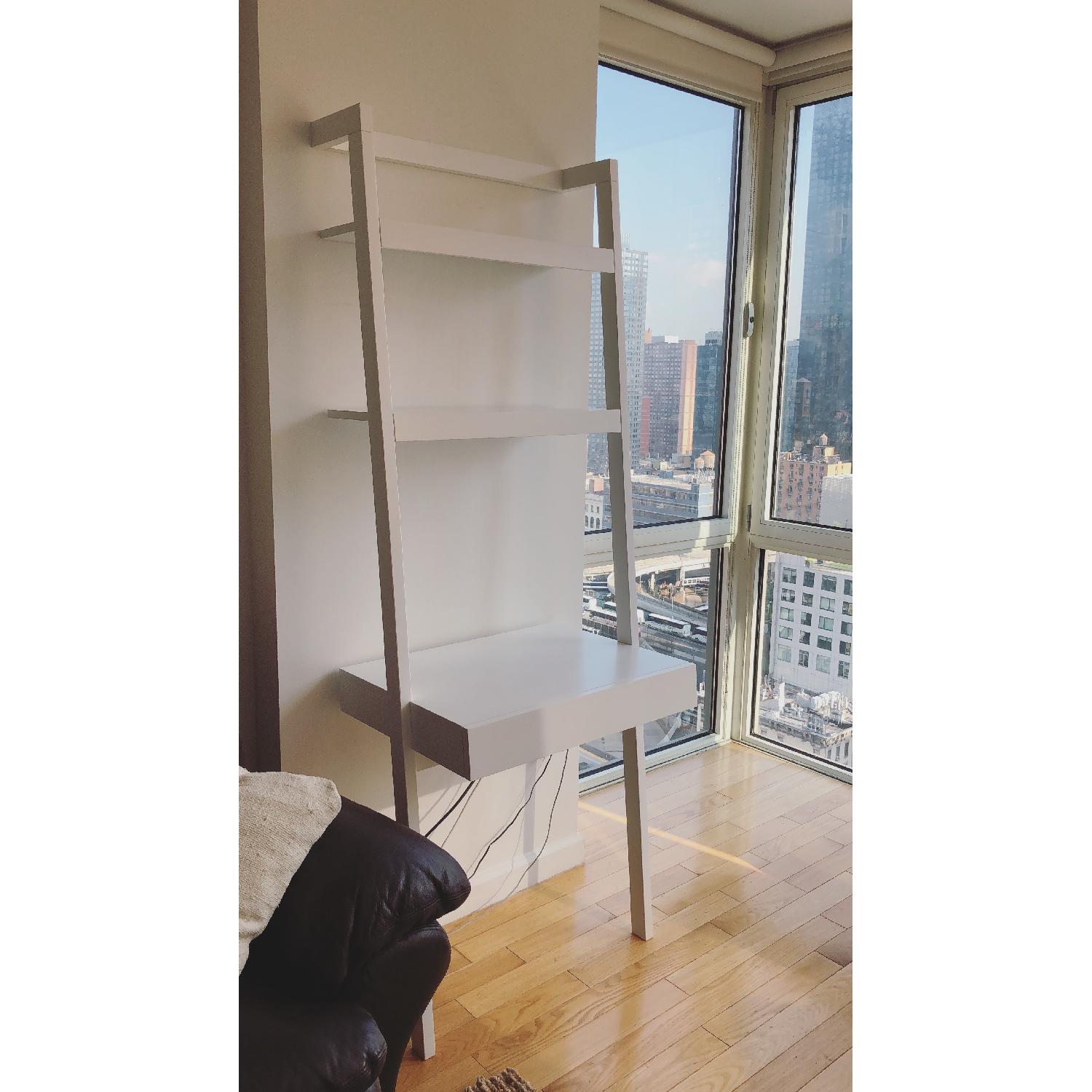 Crate & Barrel Sawyer White Leaning Desk - AptDeco