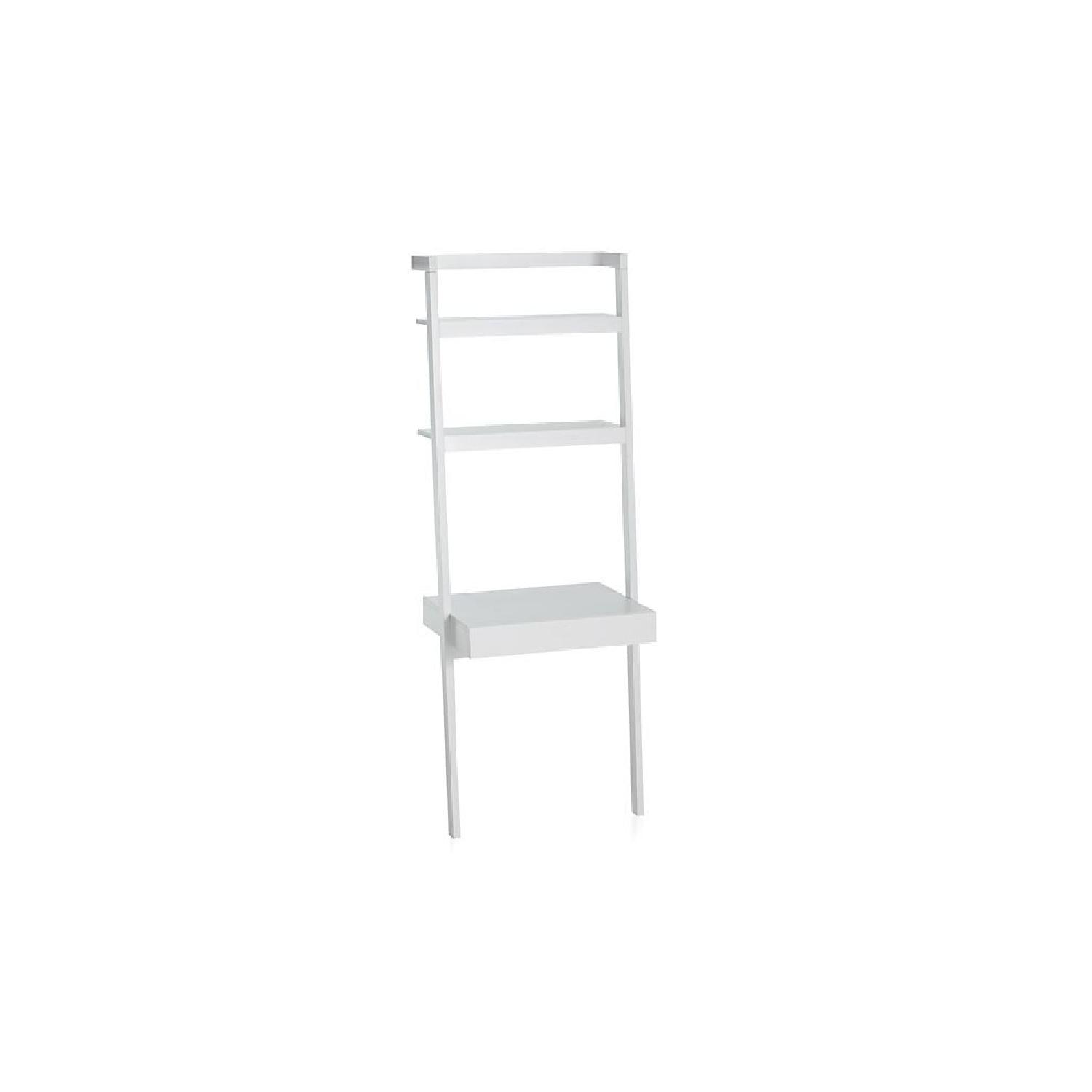 Crate & Barrel Sawyer White Leaning Desk - AptDeco