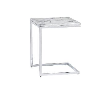 CB2 Marble & Chrome Side Tables - AptDeco