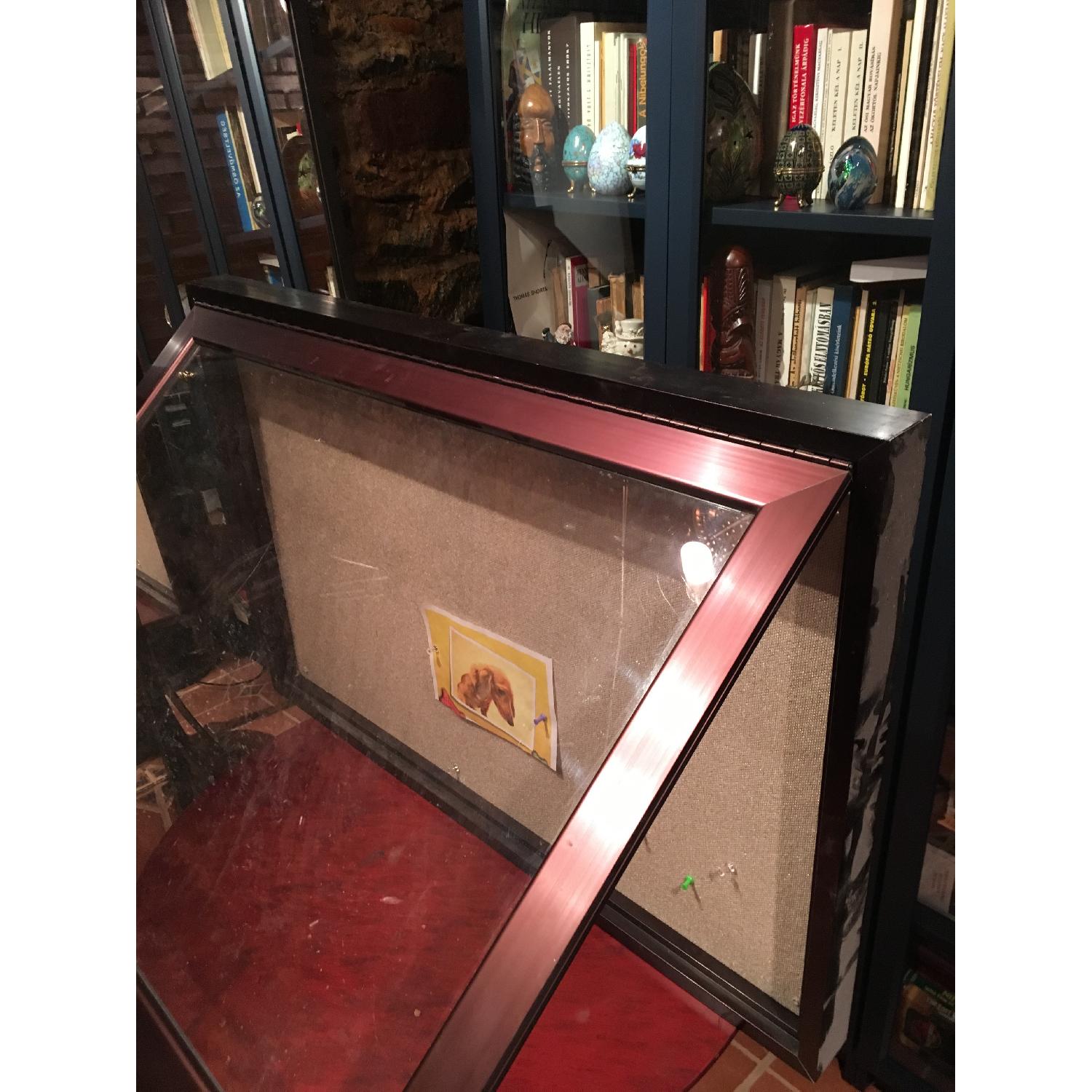 Metal and Glass Bulletin Board w/ Lock - AptDeco