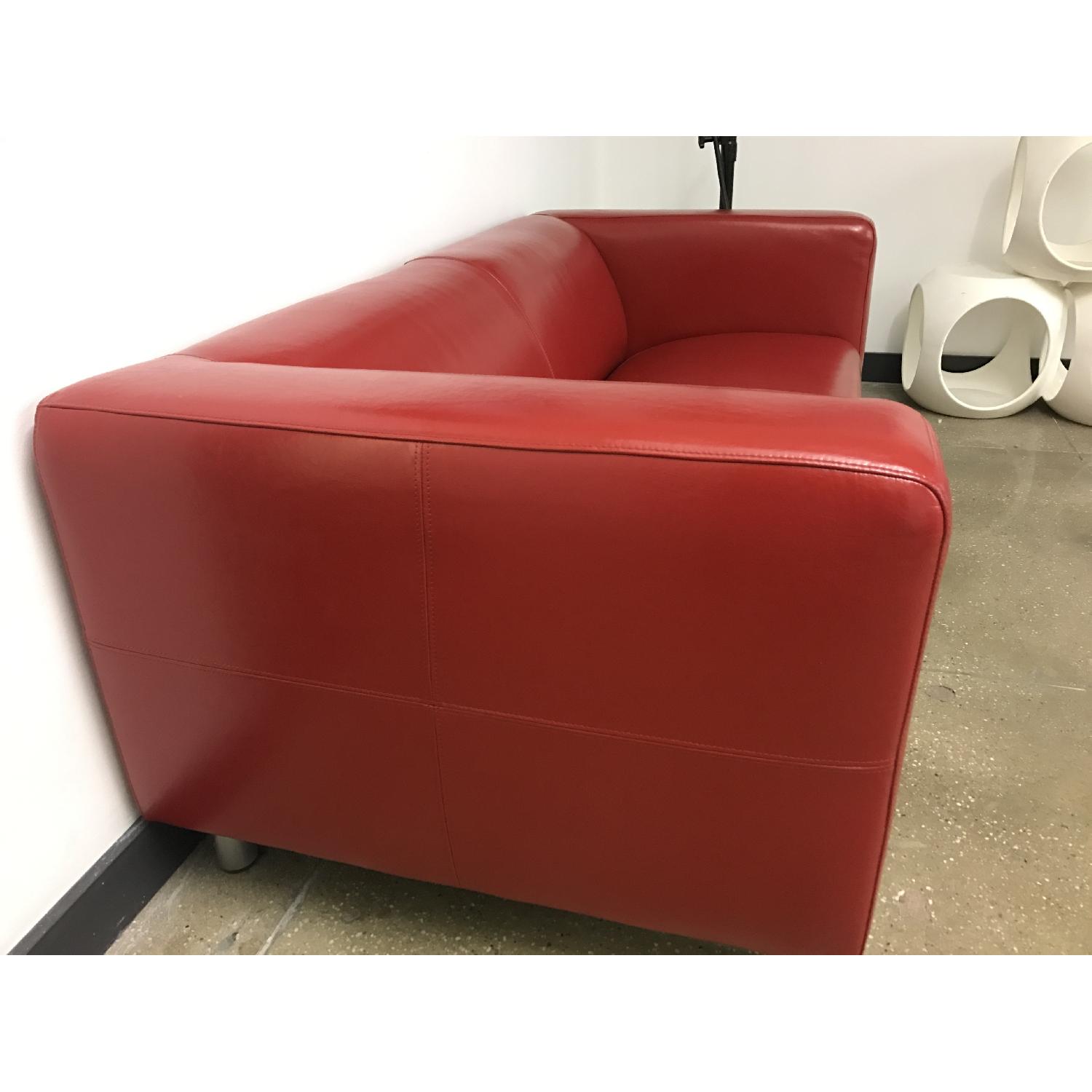 Red leather sofa ikea store