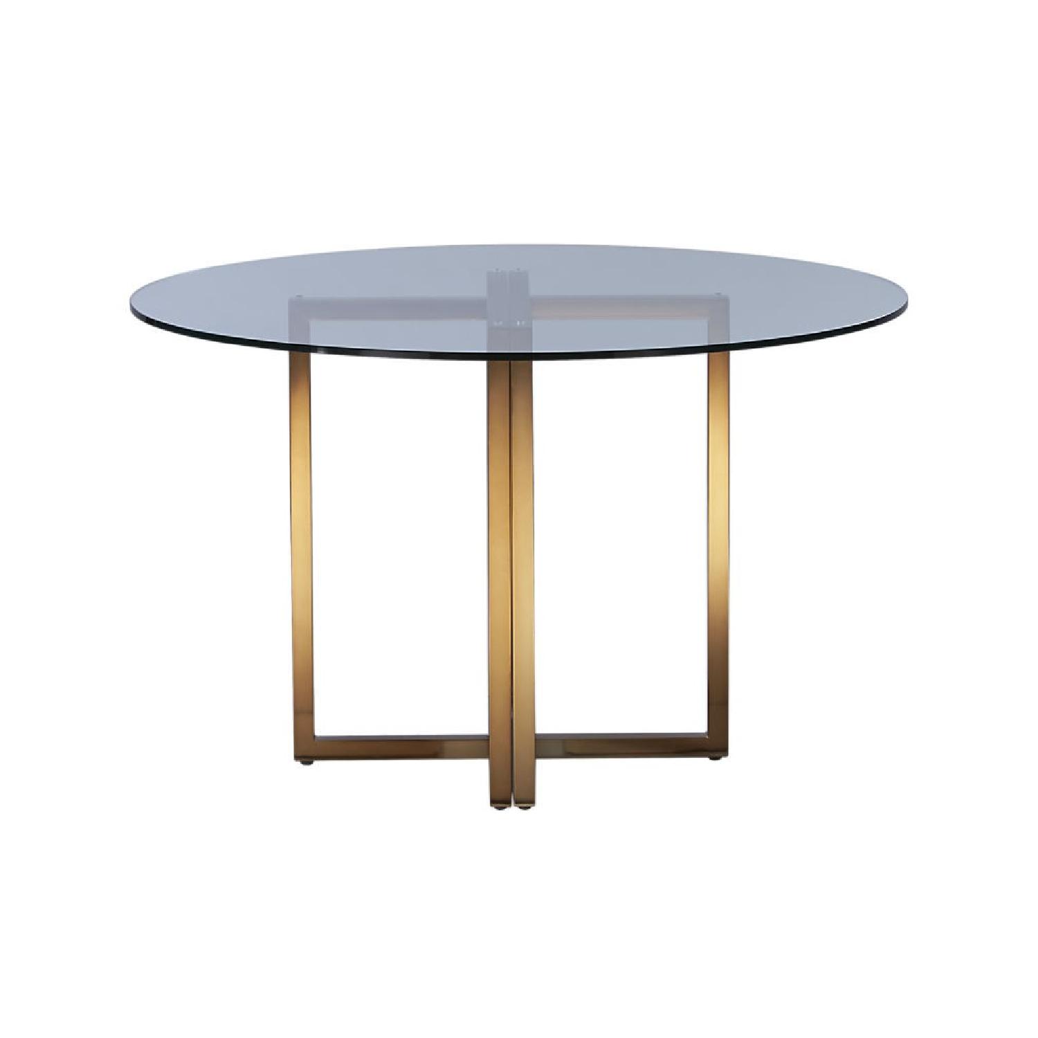 CB2 Silverado Brass Round Dining Table - AptDeco