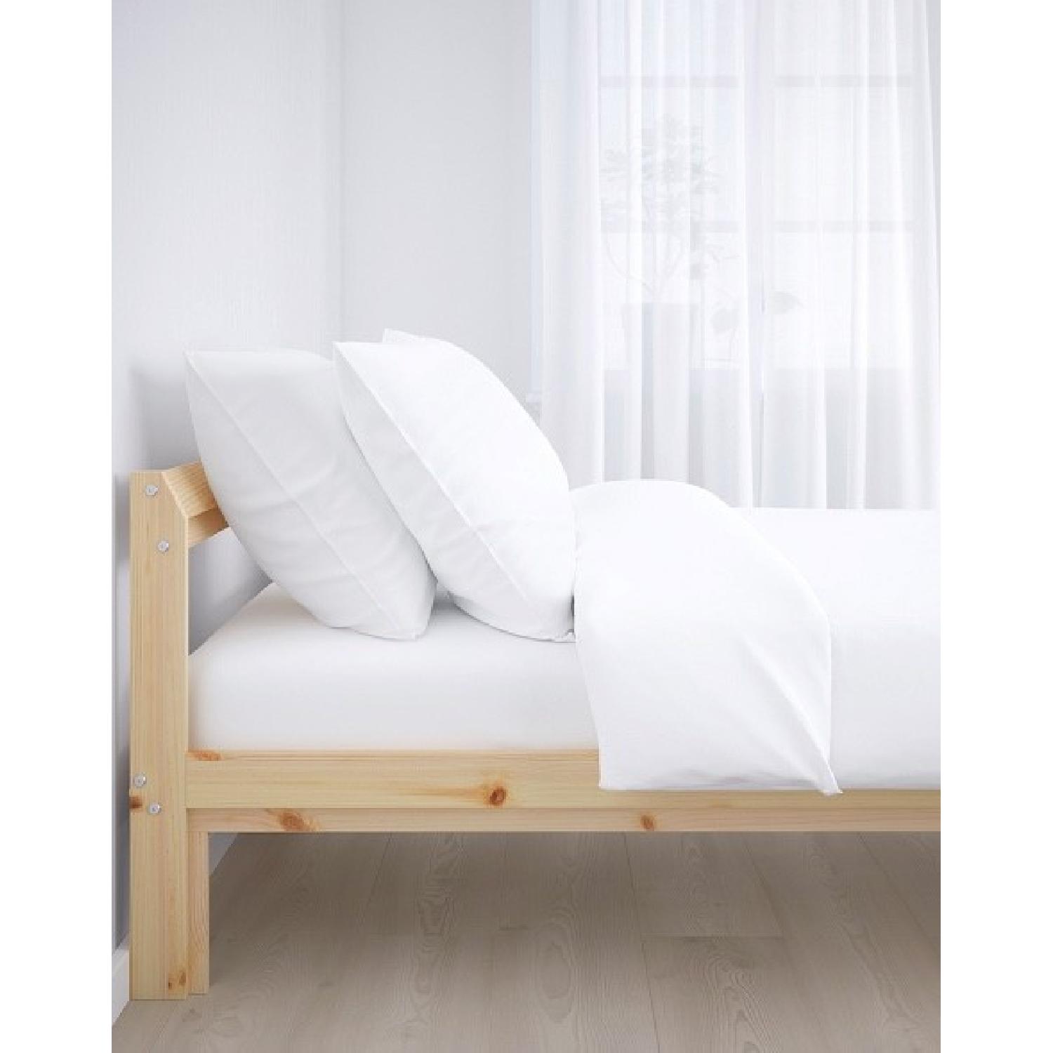 Ikea Neiden Pine Wood Full Bed Frame - AptDeco