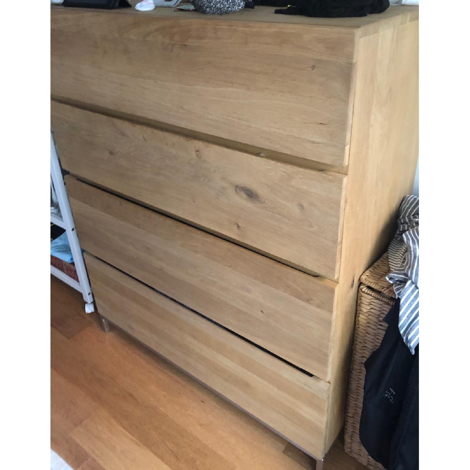 ABC Carpet and Home Solid Wood Dresser w/ Chrome Legs - AptDeco