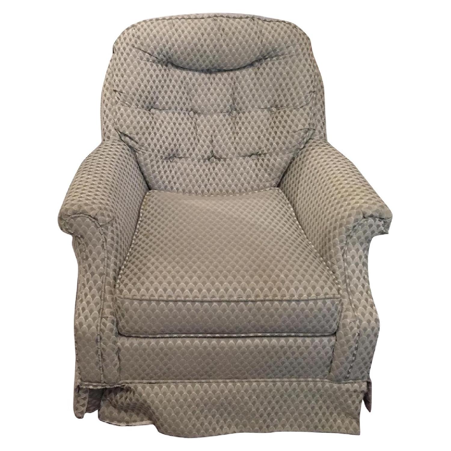 Mint Green Patterned Swivel Chair - AptDeco