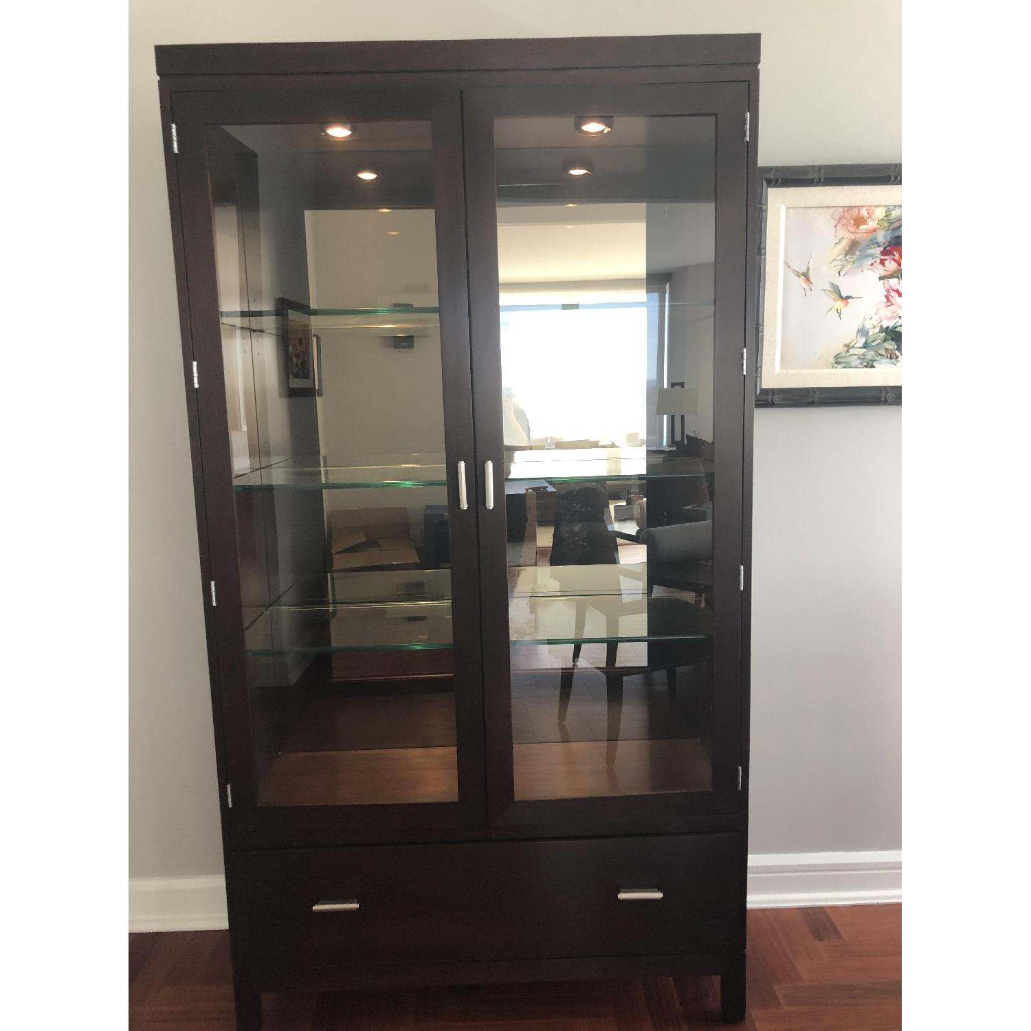 Stickley Display Cabinet w/ Drawer - AptDeco