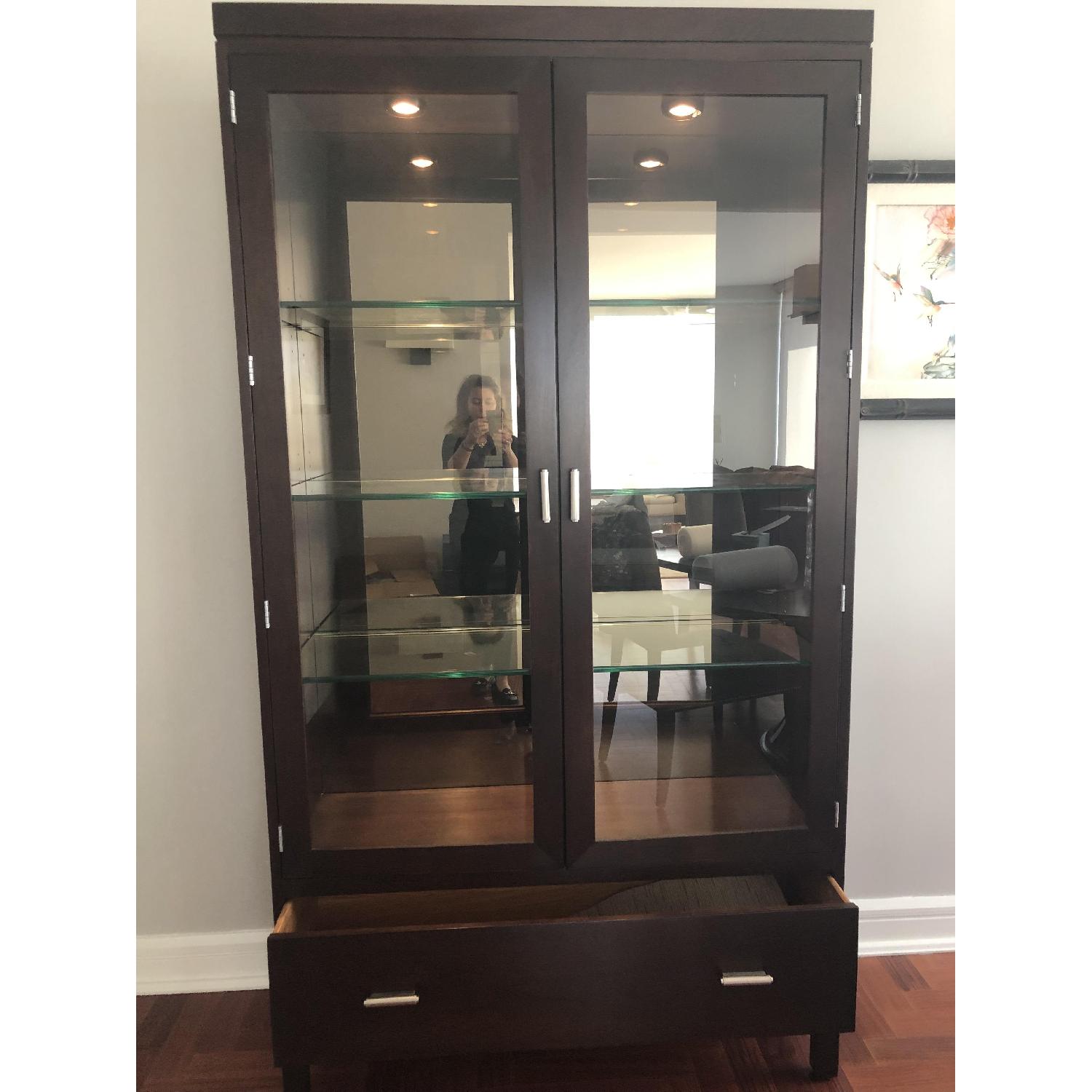Stickley Display Cabinet w/ Drawer - AptDeco