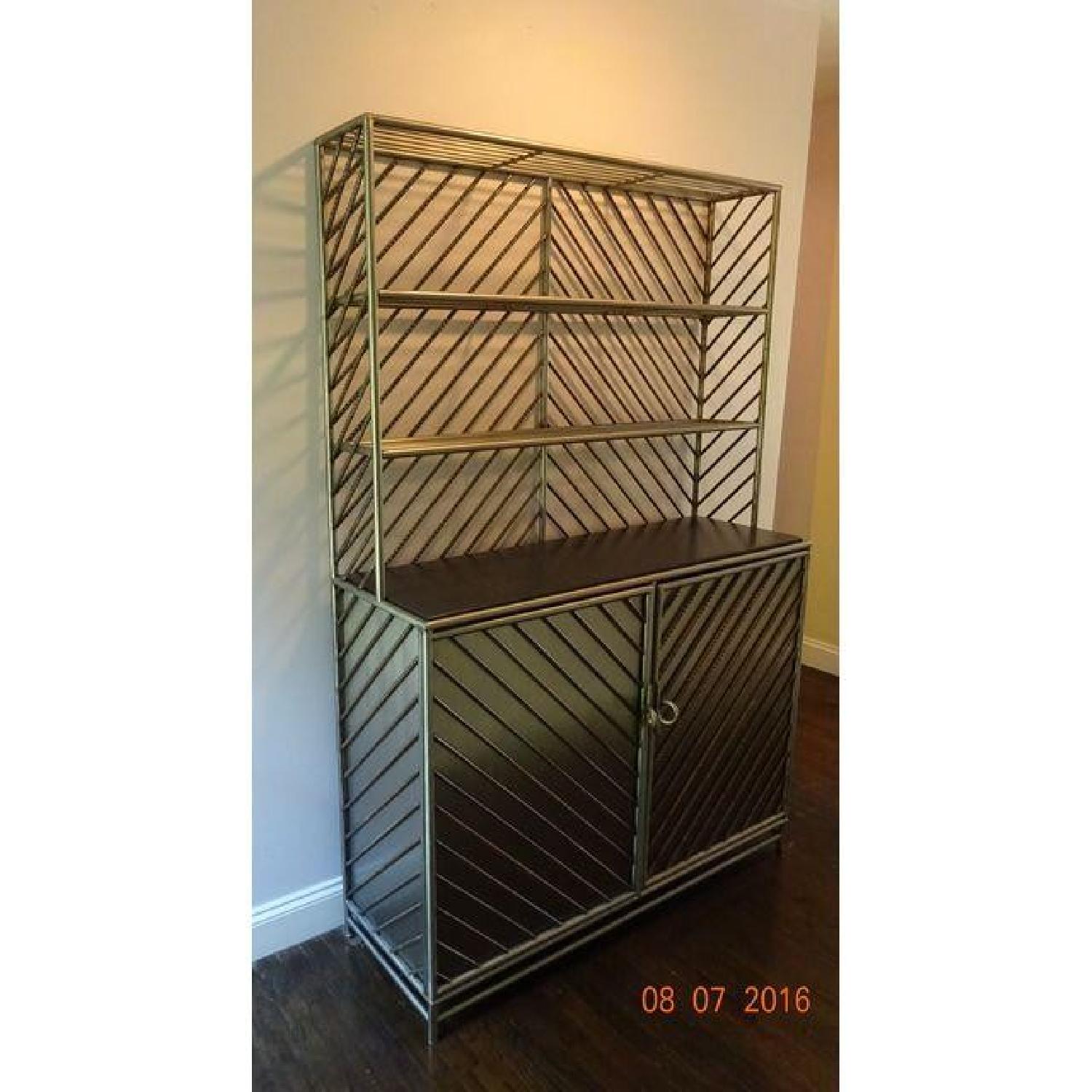 Metal Chevron Display Cabinet - AptDeco