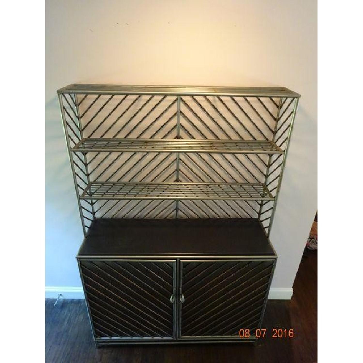 Metal Chevron Display Cabinet - AptDeco