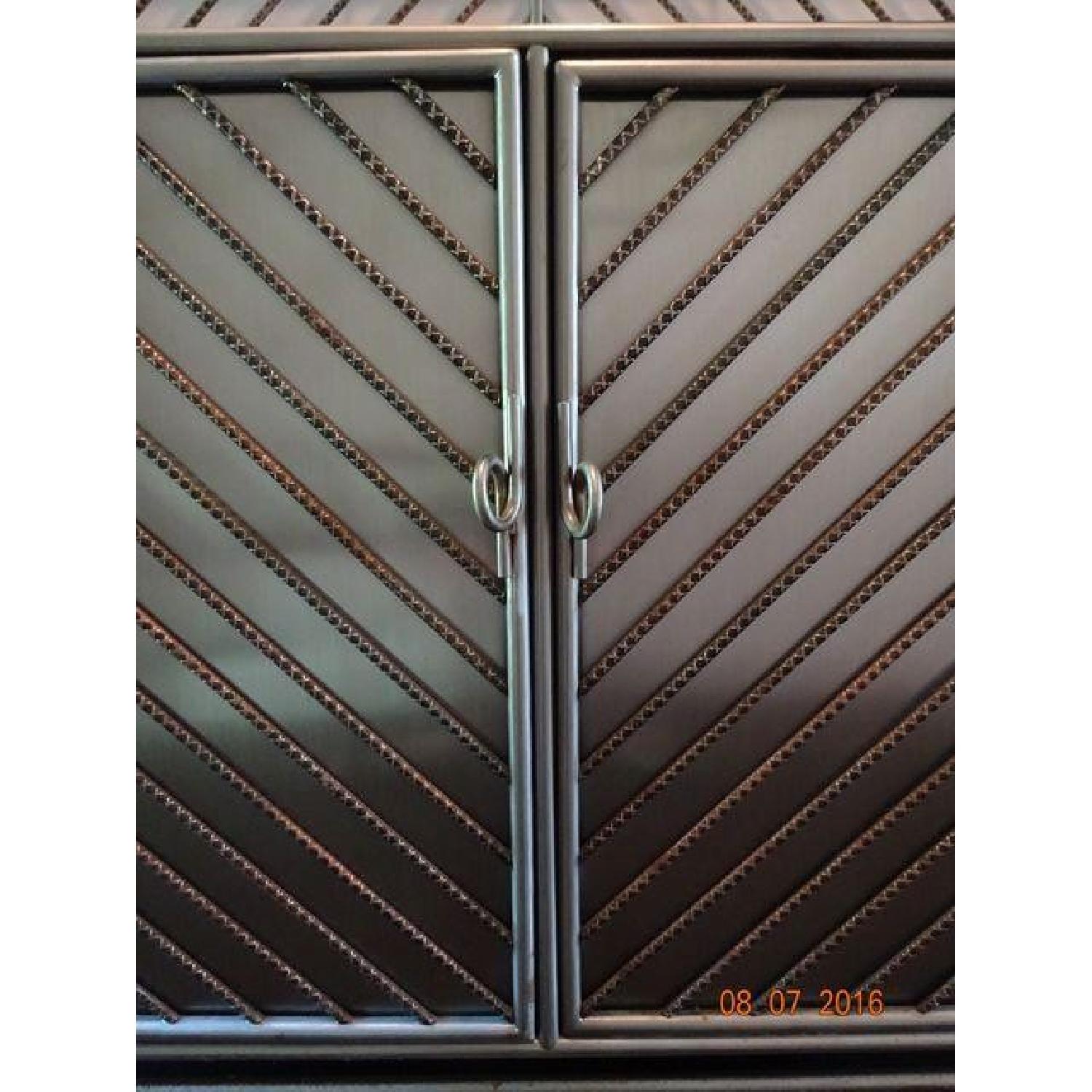 Metal Chevron Display Cabinet - AptDeco