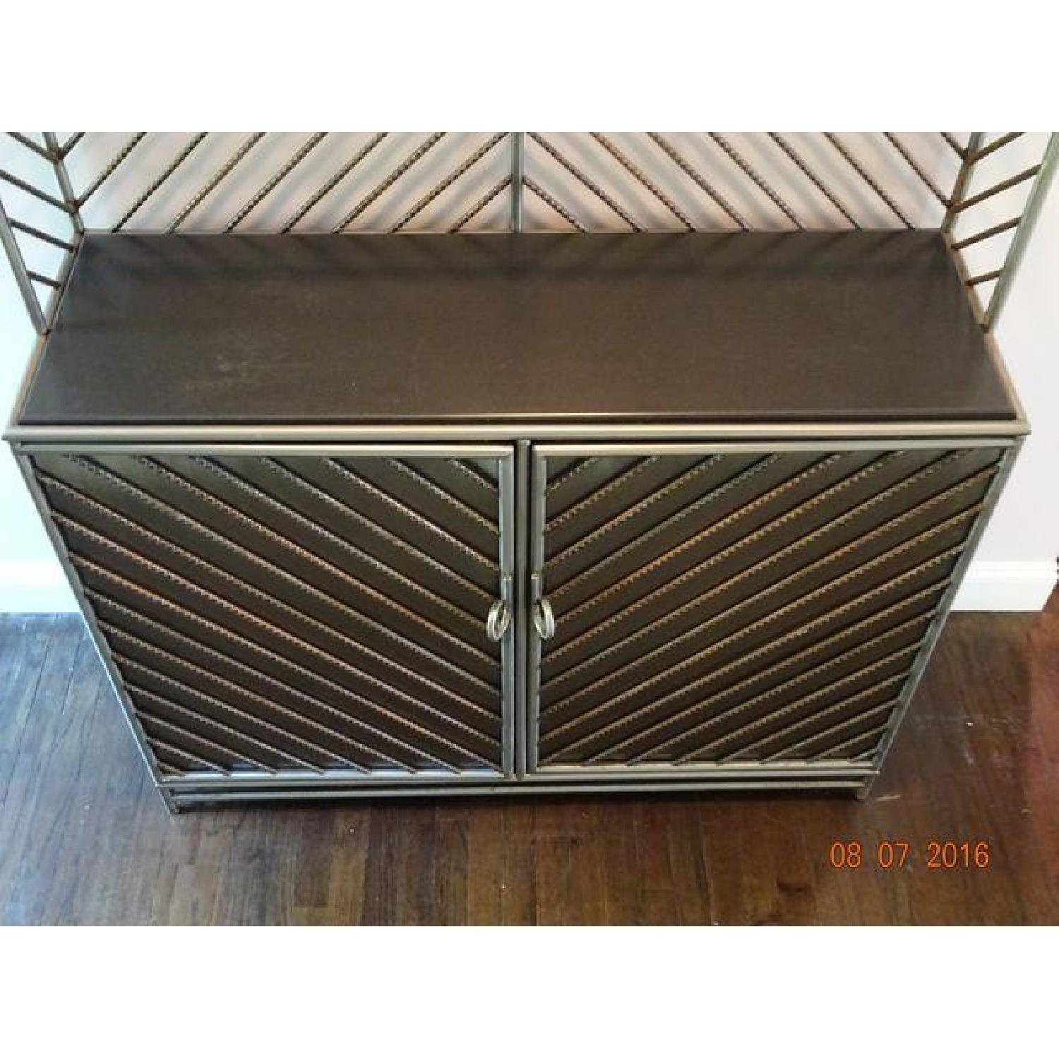 Metal Chevron Display Cabinet - AptDeco