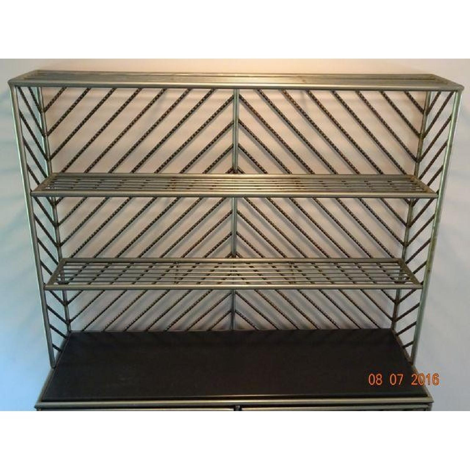 Metal Chevron Display Cabinet - AptDeco