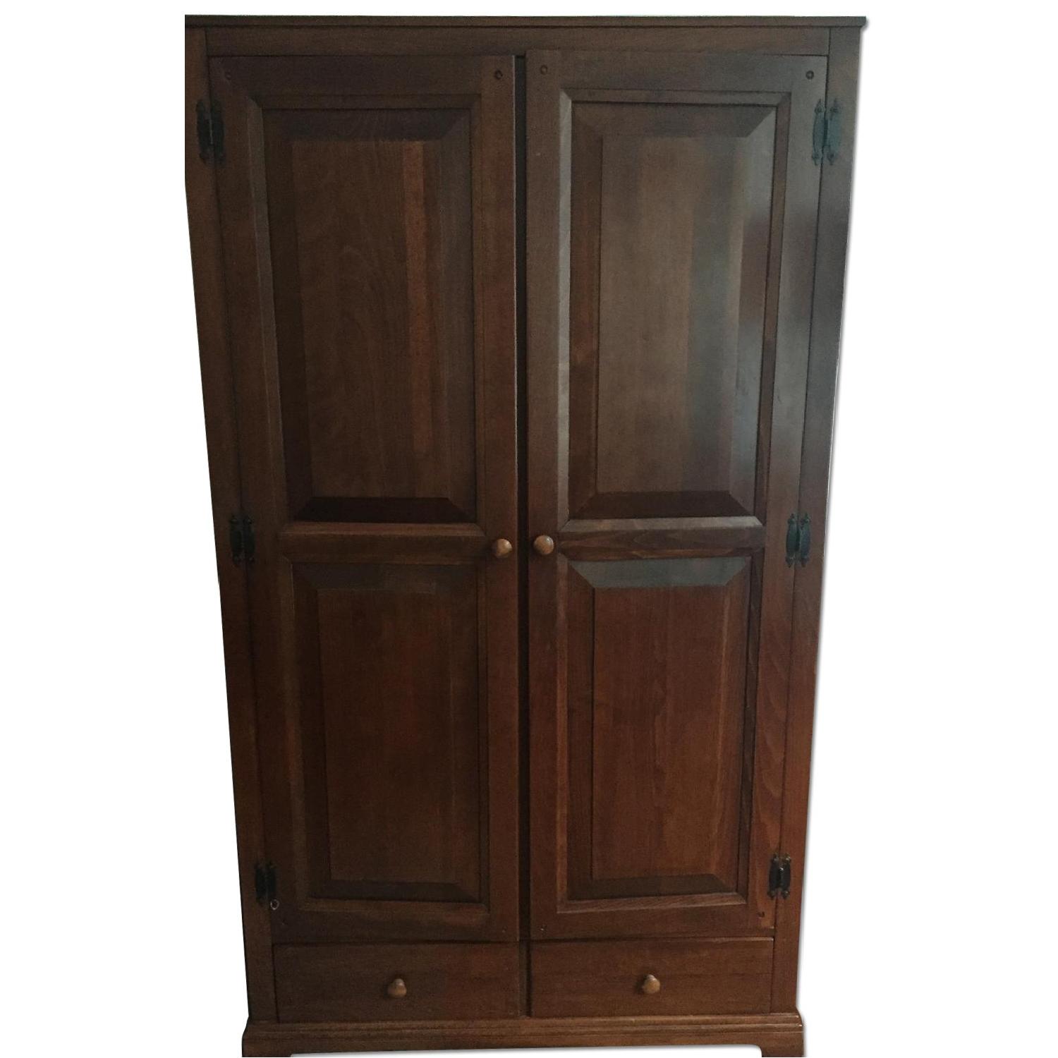 Antique Cherry Wood Wardrobe/Armoire - AptDeco