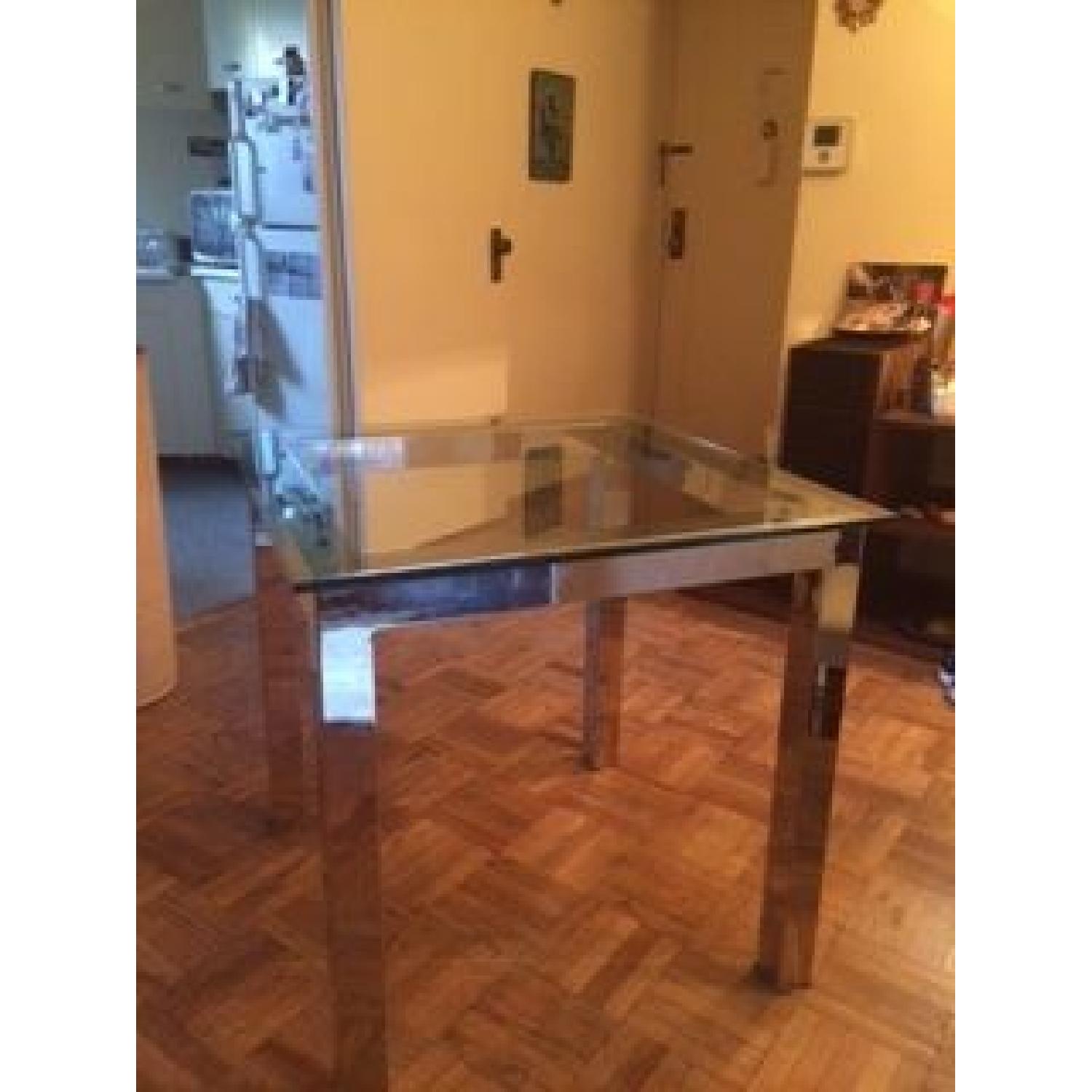 Calligaris Glass Top Chrome Table - AptDeco