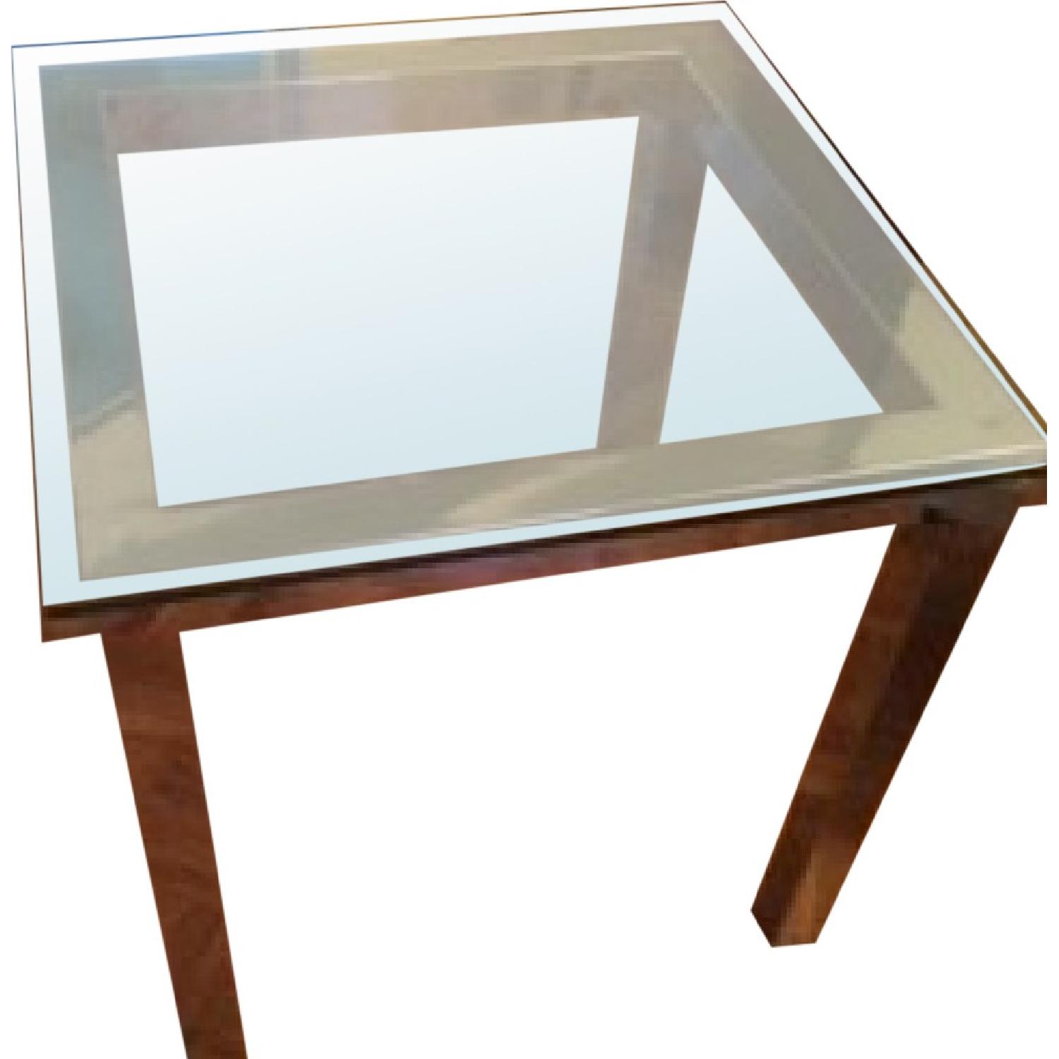 Calligaris Glass Top Chrome Table - AptDeco