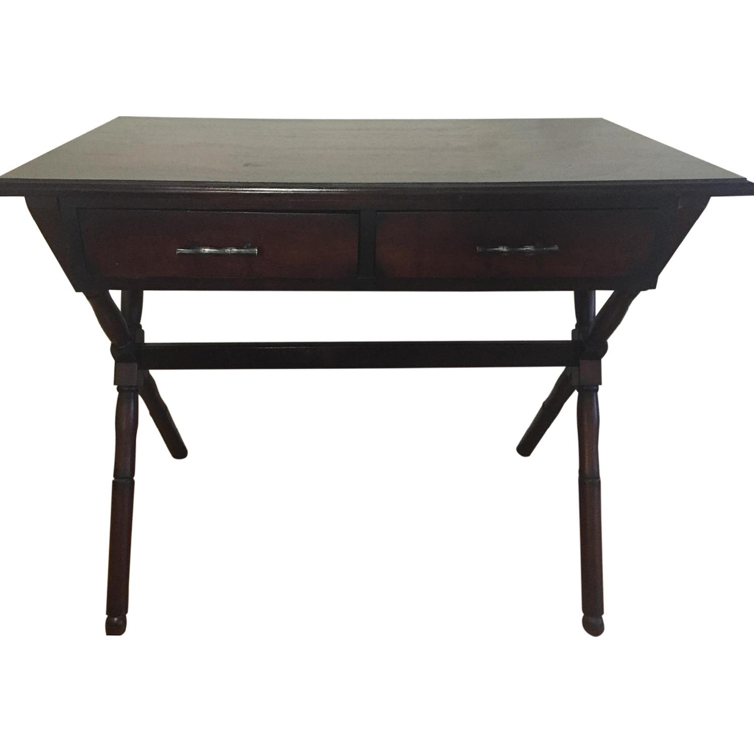 Pier 1 Natura Mahogany Brown Desk - AptDeco