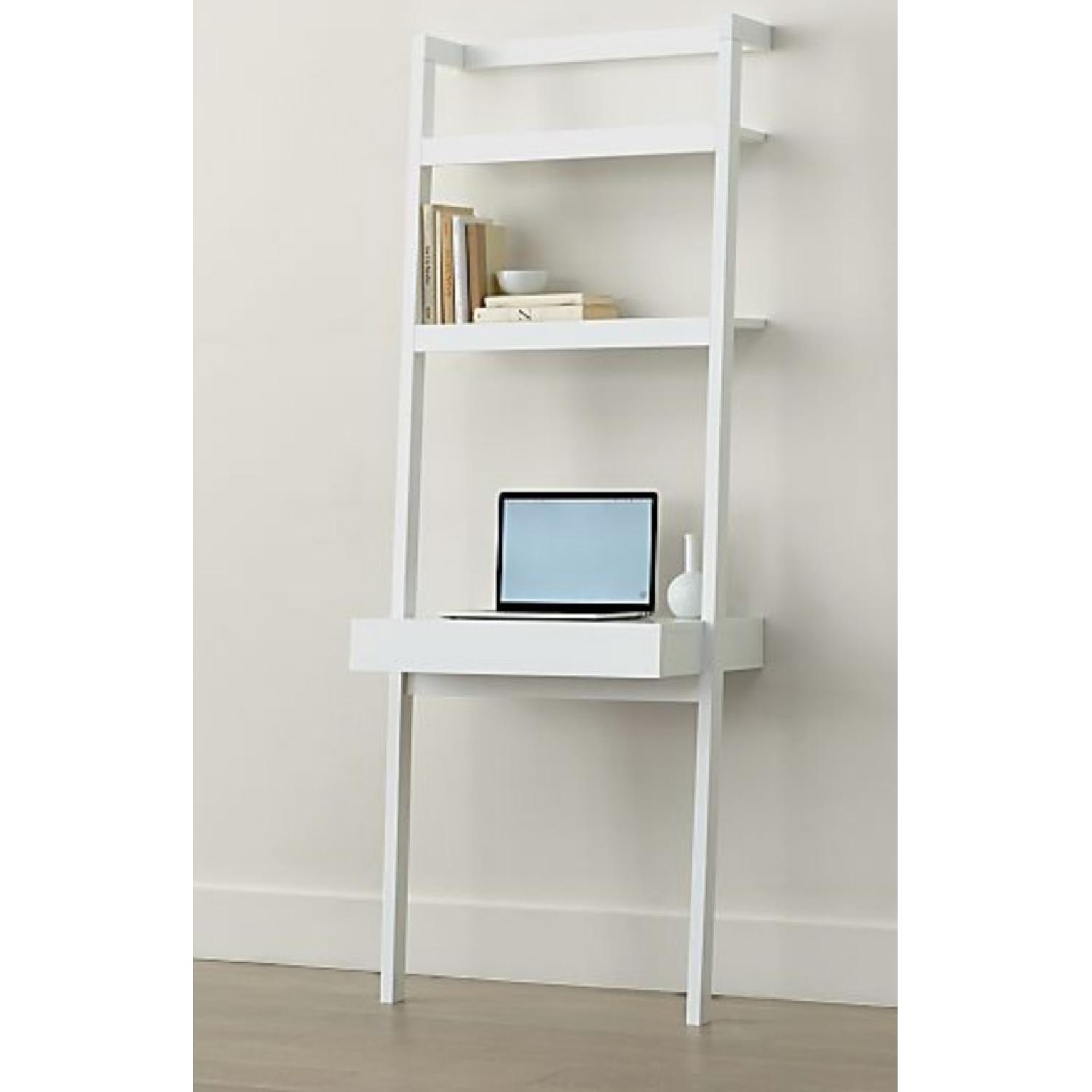 Crate & Barrel White Sawyer Leaning Desk - AptDeco
