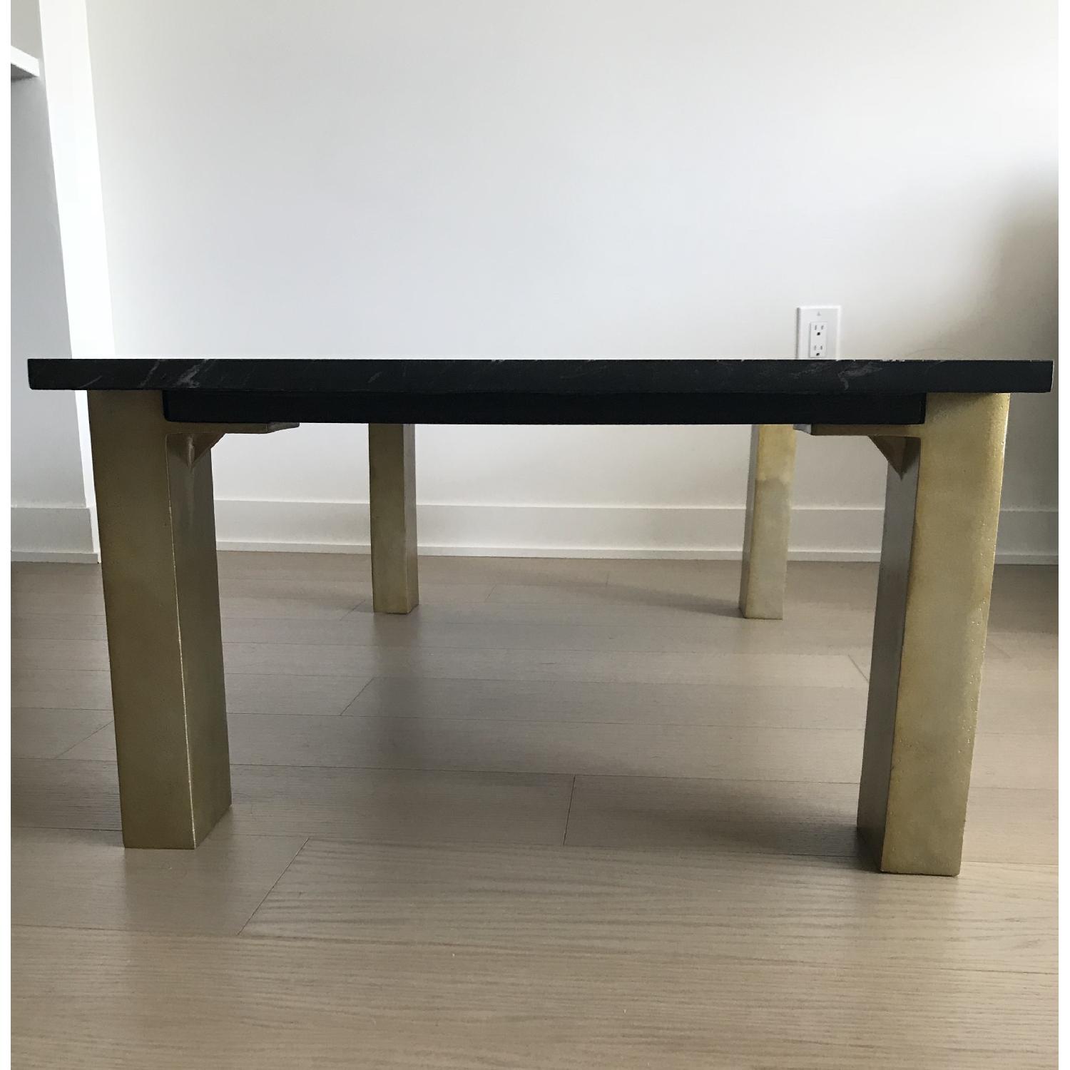 CB2 Alcide Rectangular Black Marble Coffee Table - AptDeco