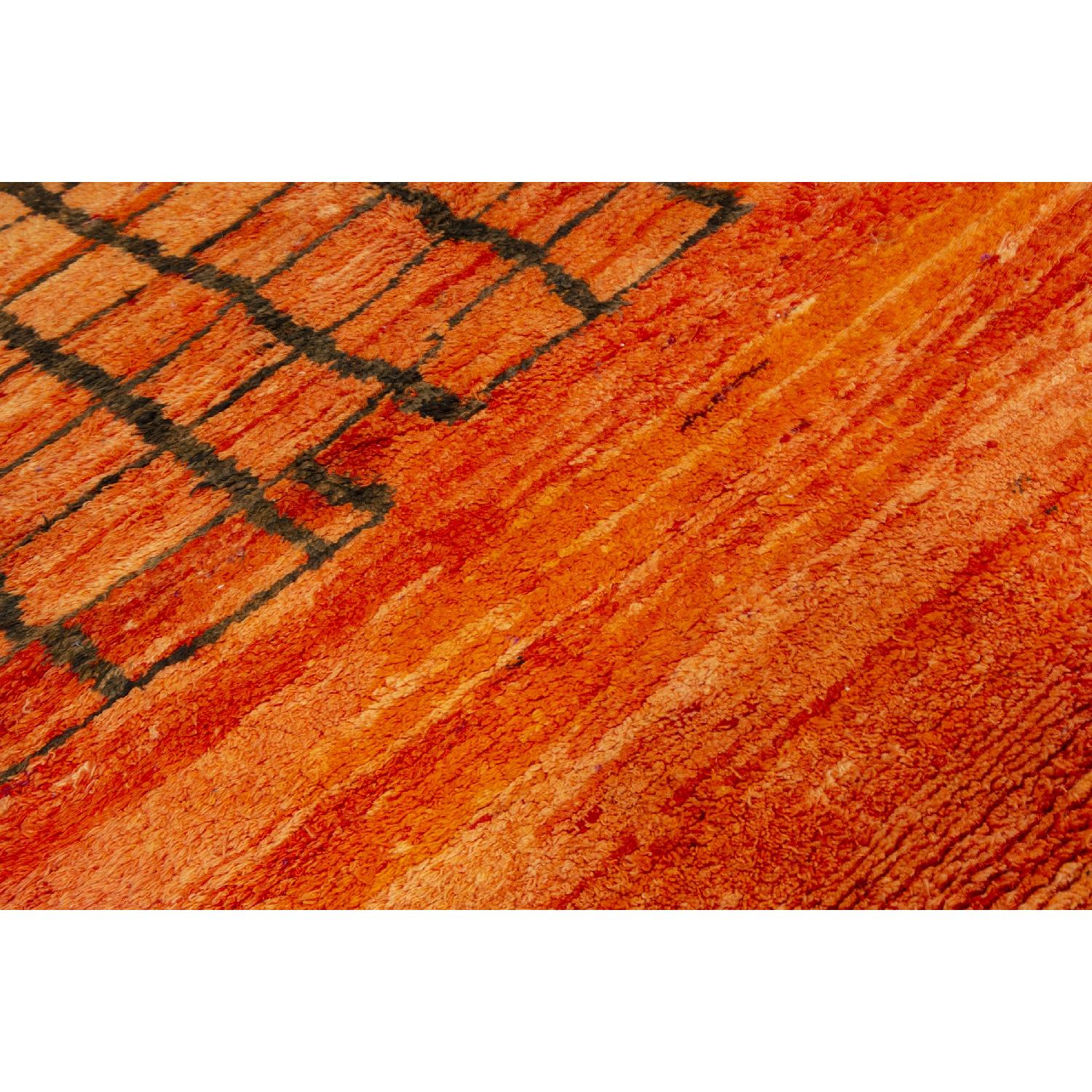 Vintage Mid-Century Berber Moroccan Orange & Red Wool Rug - AptDeco