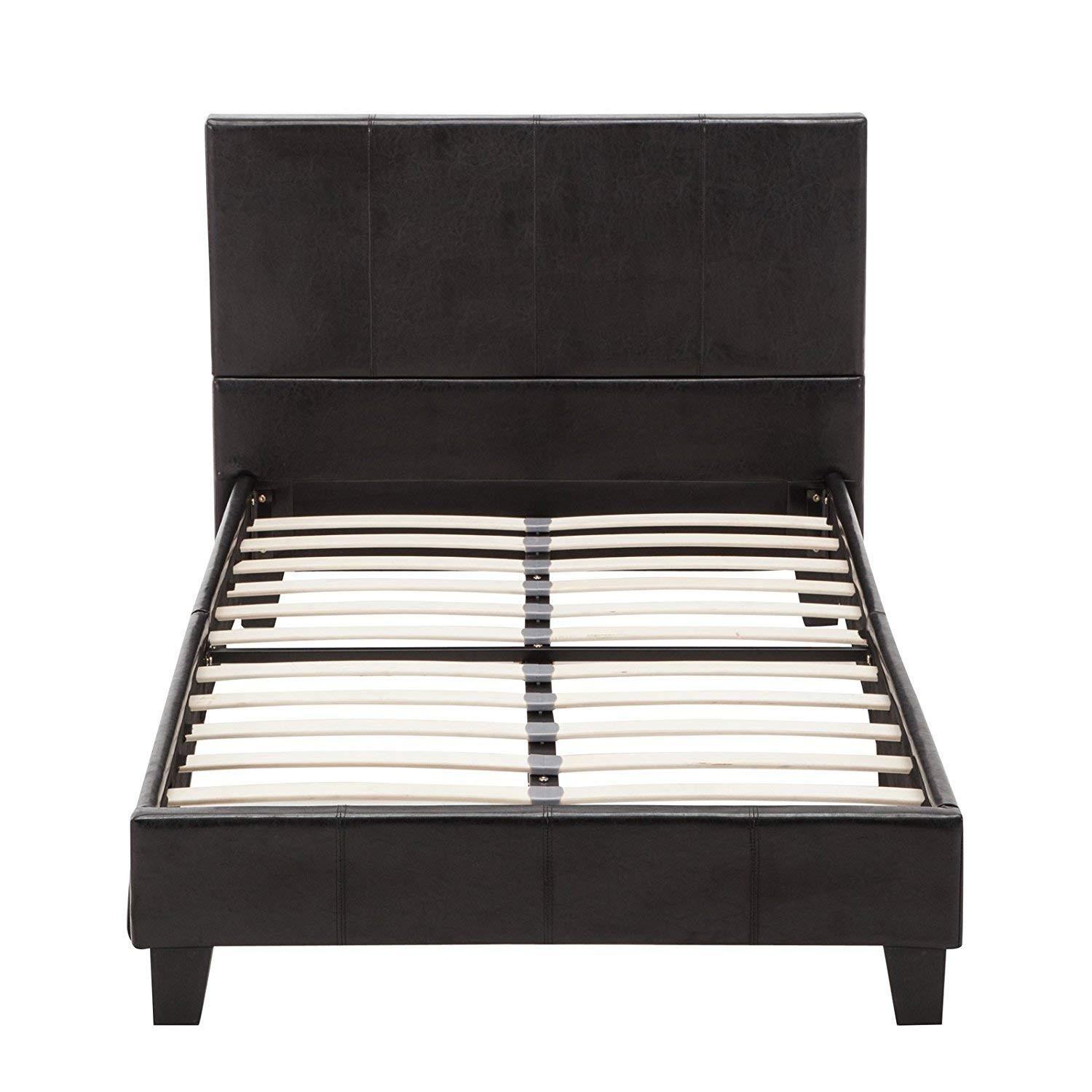 Mecor Faux Leather Platform Metal Bed Frame - AptDeco