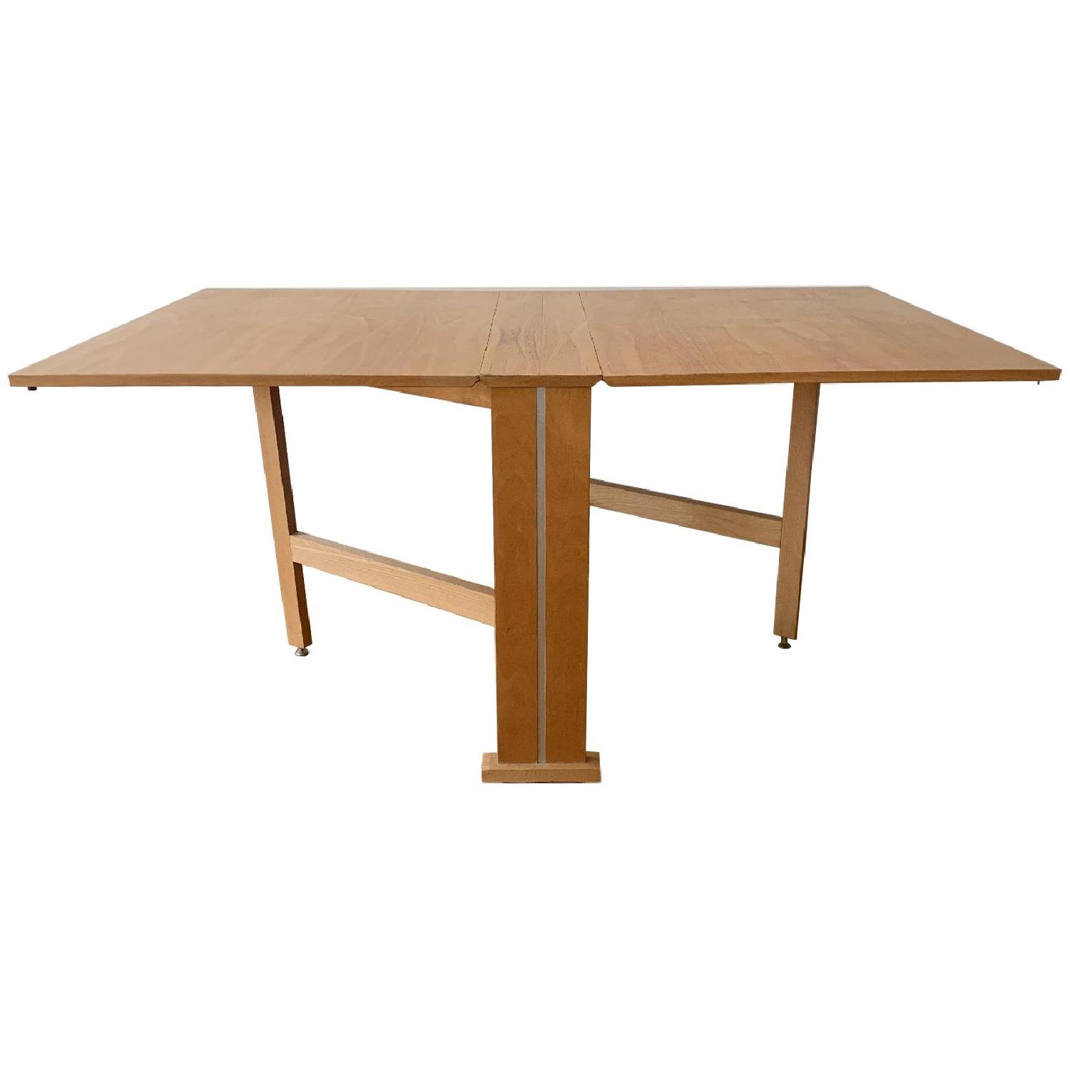 Teak Drop-Leaf/Folding Dining Table - AptDeco