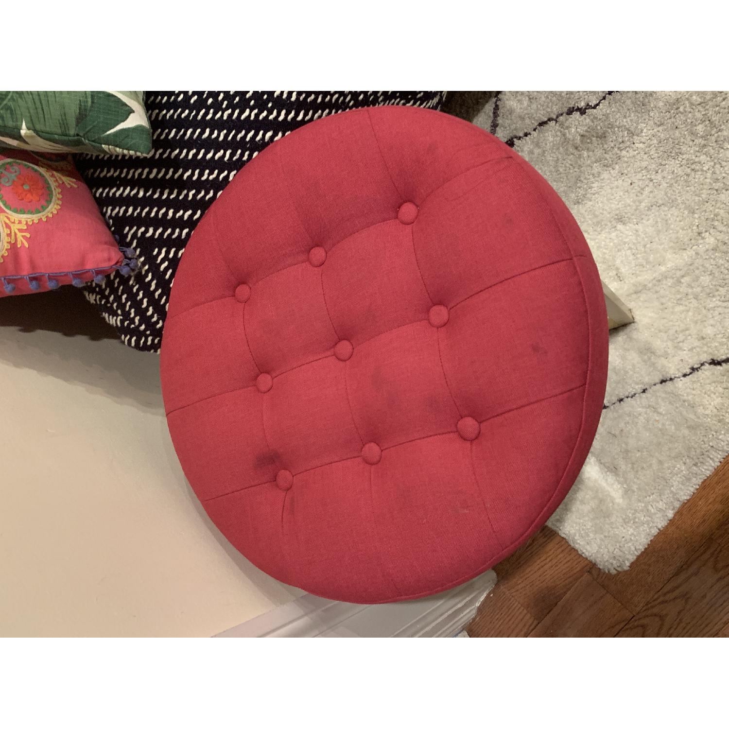 Target Threshold Pink & Gold Ottoman - AptDeco