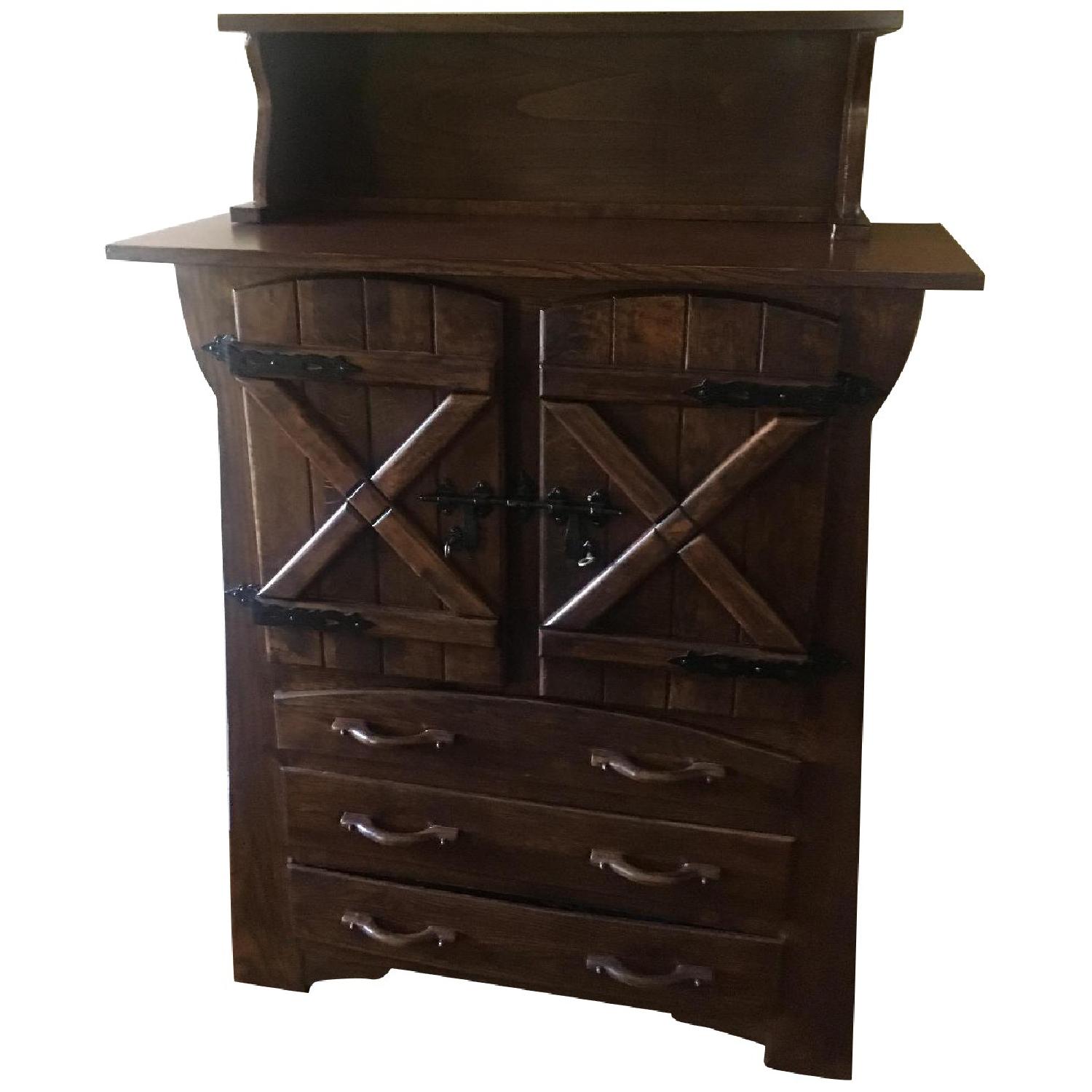 Vintage Handmade Chestnut Cabinet - AptDeco