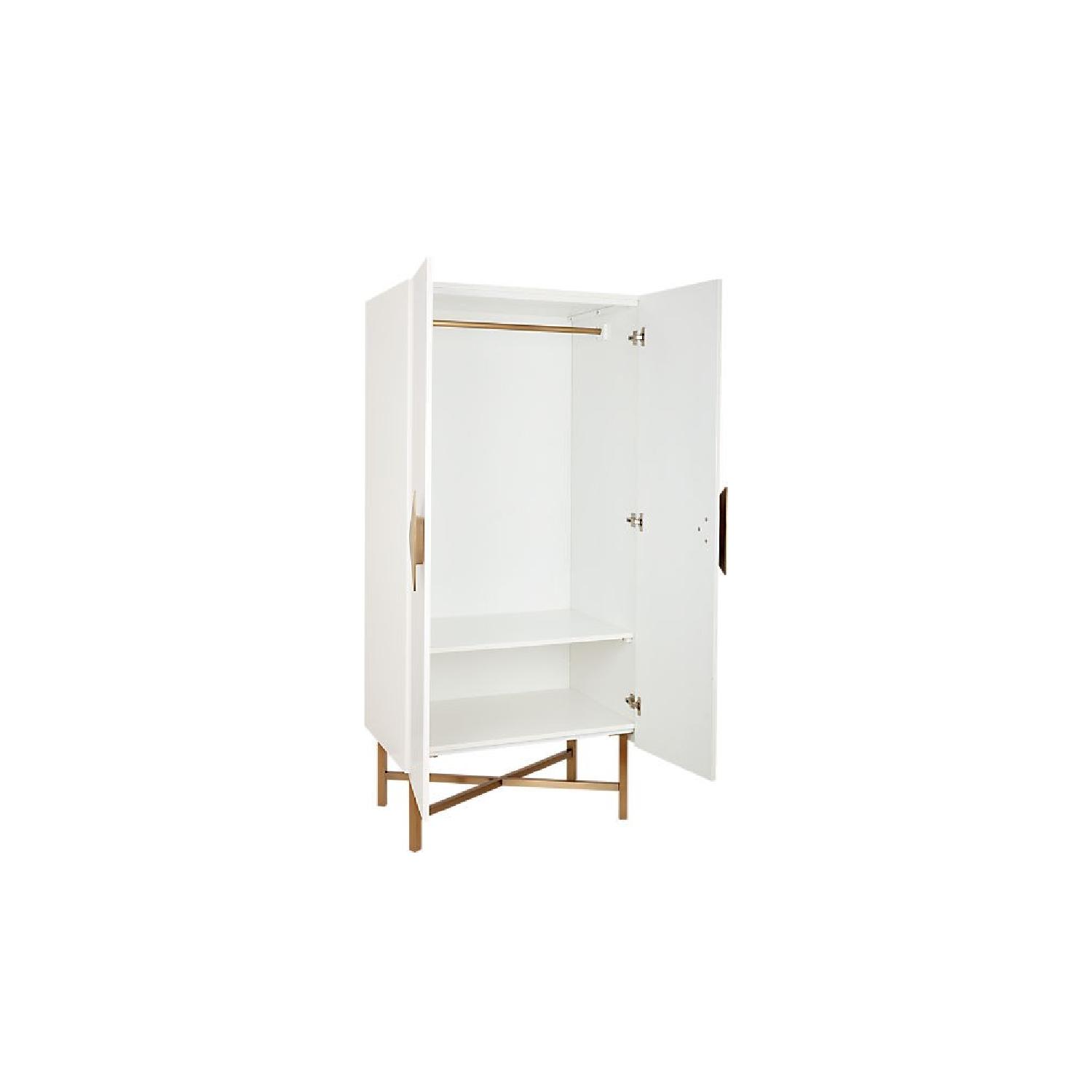 CB2 Astoria White Wooden Wardrobe - AptDeco