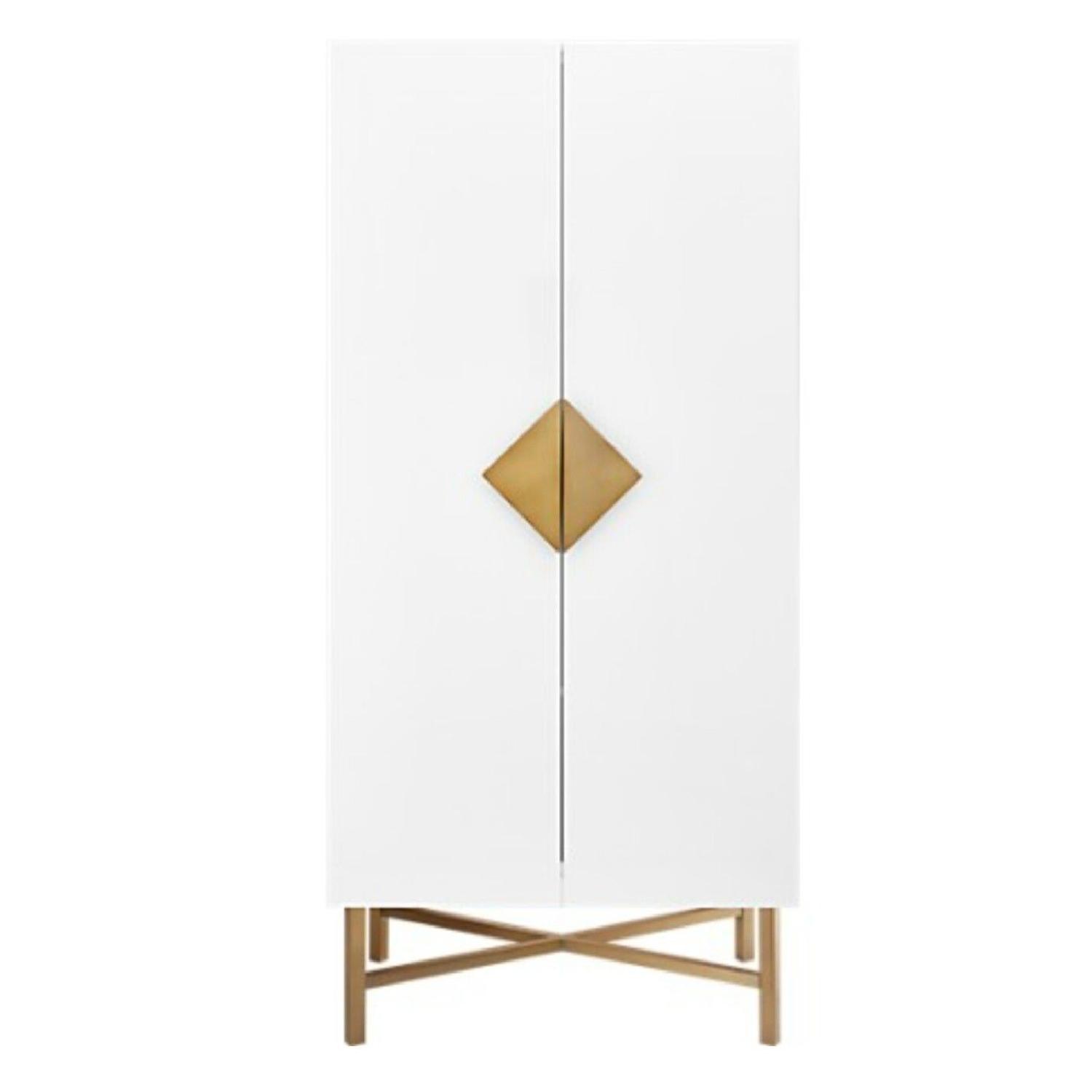 CB2 Astoria White Wooden Wardrobe - AptDeco