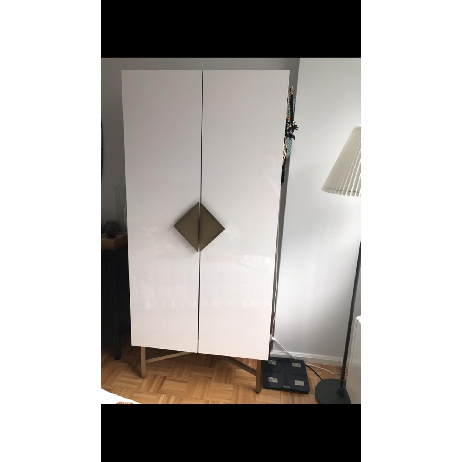 CB2 Astoria White Wooden Wardrobe - AptDeco