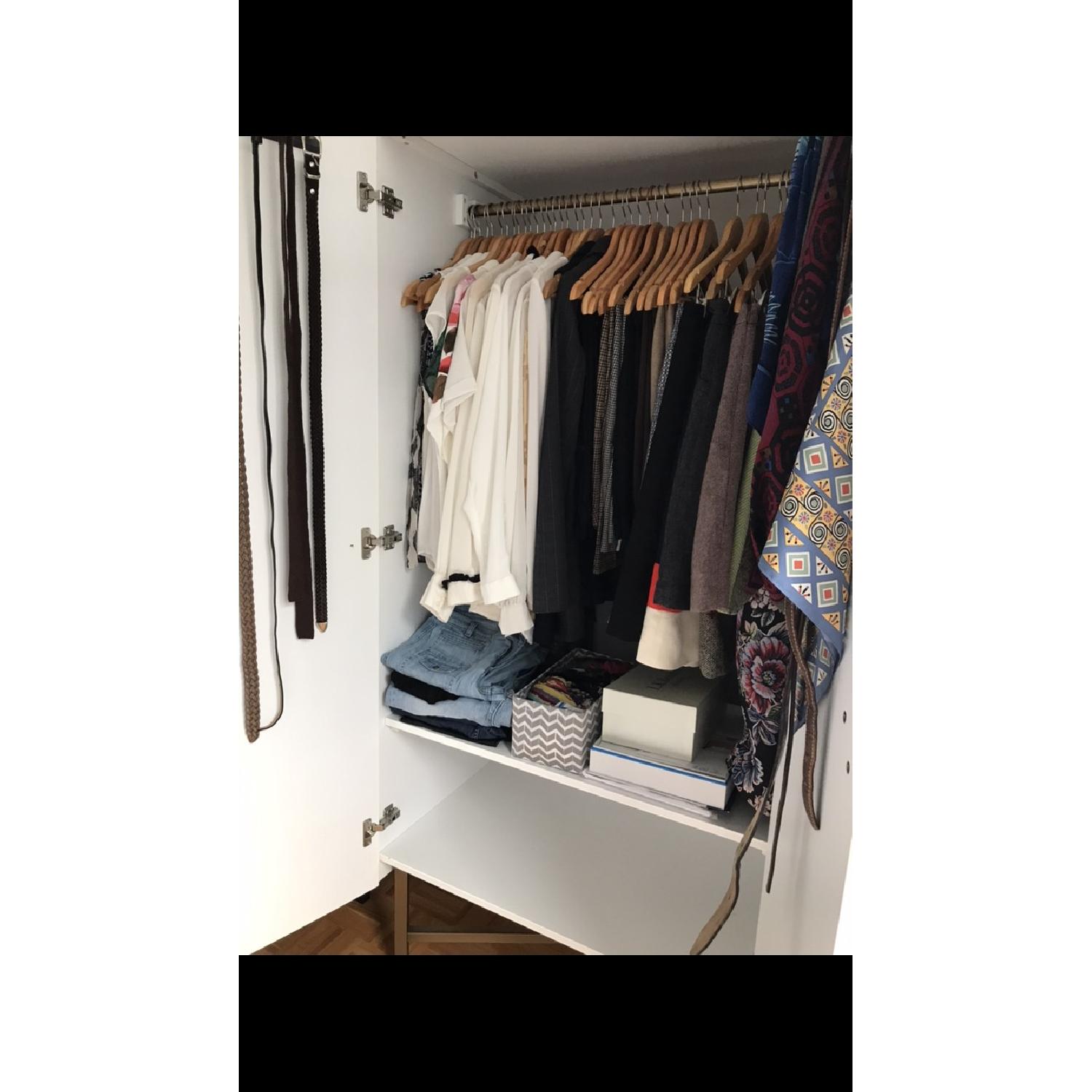 CB2 Astoria White Wooden Wardrobe - AptDeco