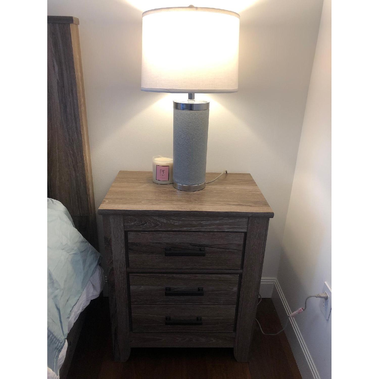 Leather Gray Column Table Lamps - AptDeco