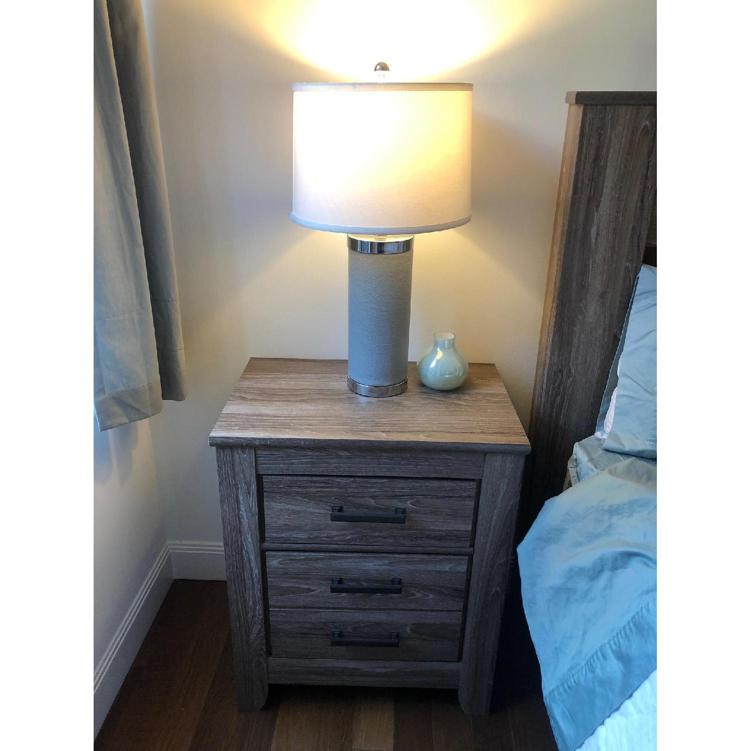 Leather Gray Column Table Lamps - AptDeco