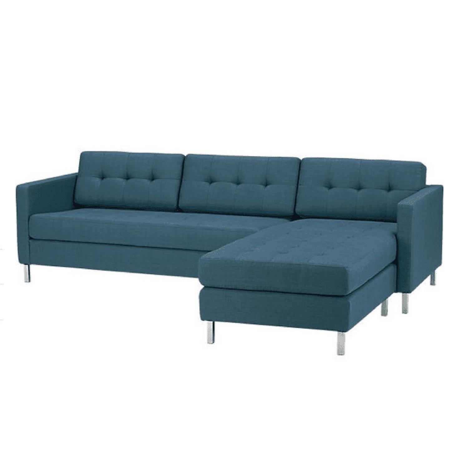 CB2 Ditto II Sectional Sofa in Peacock - AptDeco